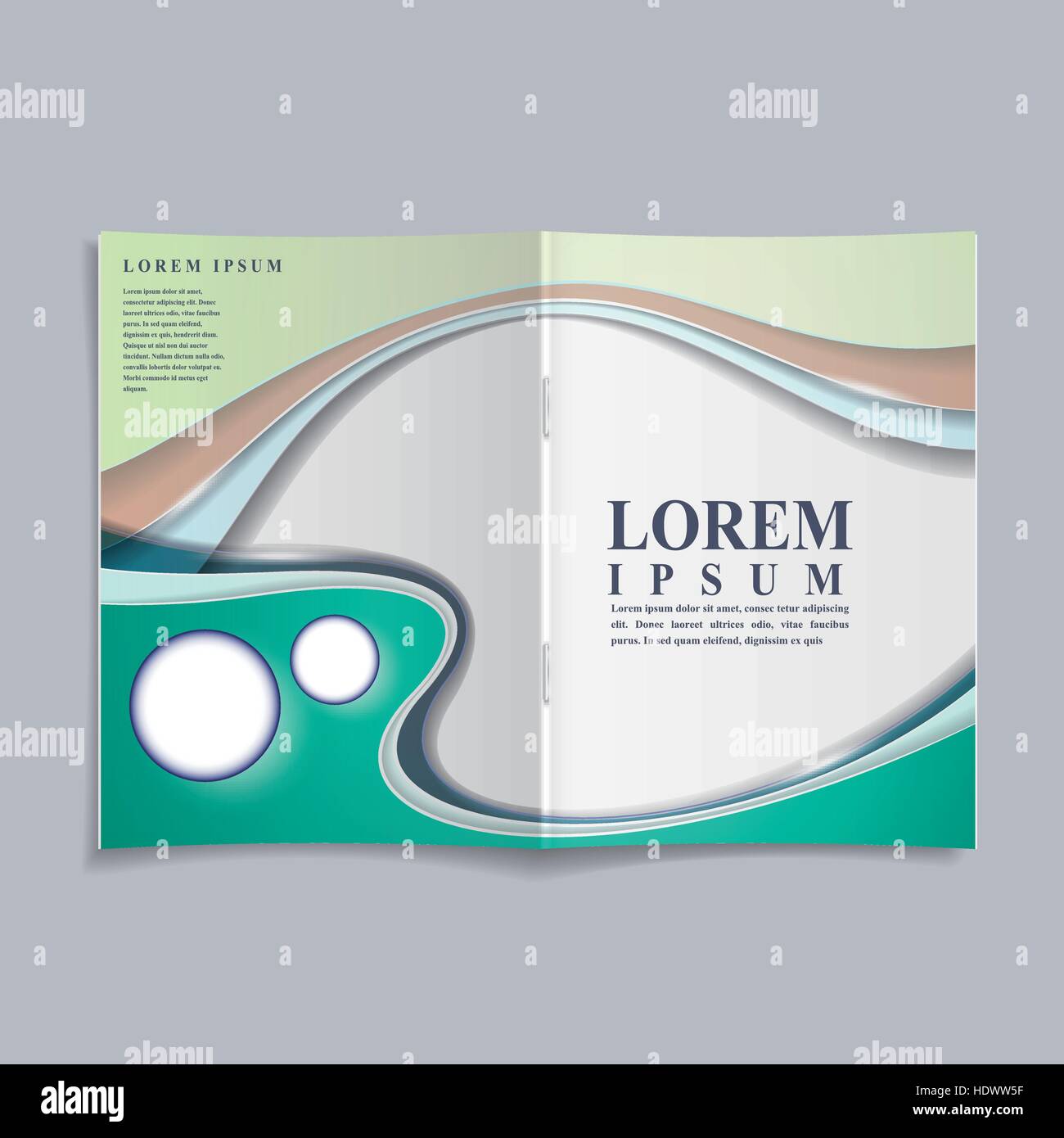 modern book cover template design with glossy wave elements Stock ...