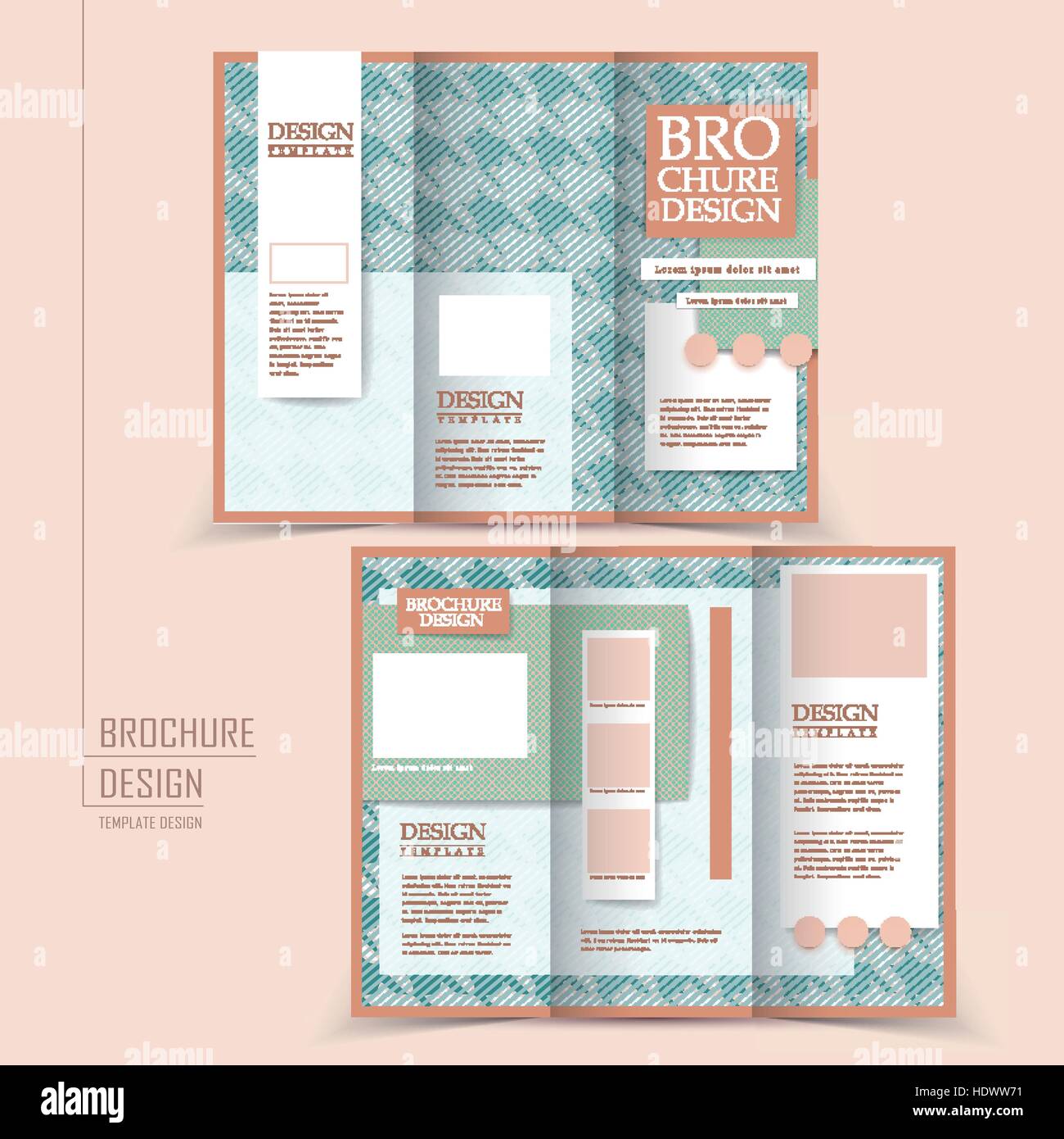 elegant tri-fold template design with houndstooth pattern Stock Vector ...