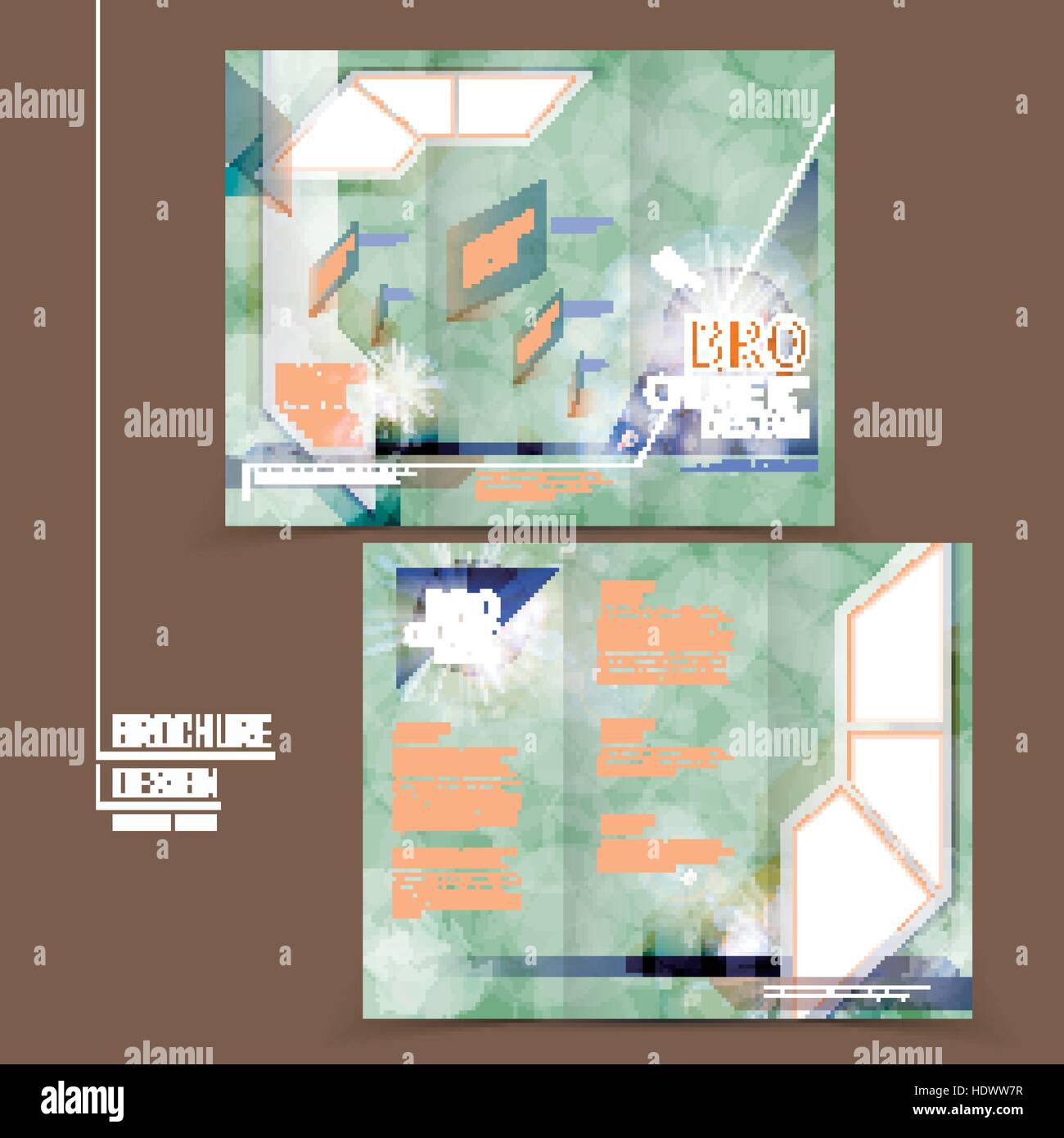 abstract tri-fold template design with translucent circular elements ...