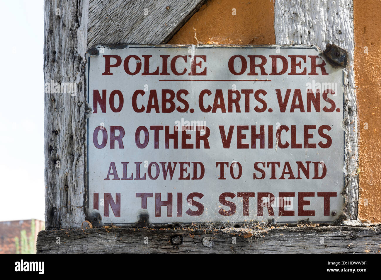 Vintage police sign on The Old Vergers House, St.Andrew Street ...