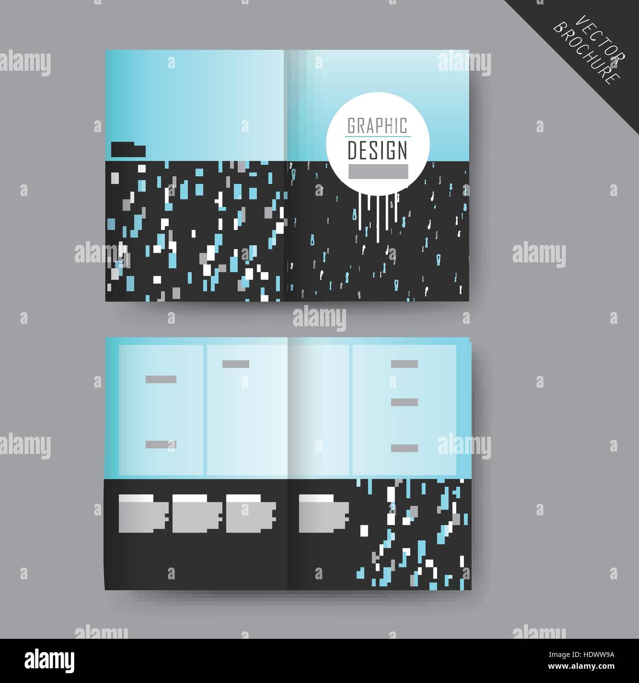 lovely half-fold template design with hand drawn water drop elements ...