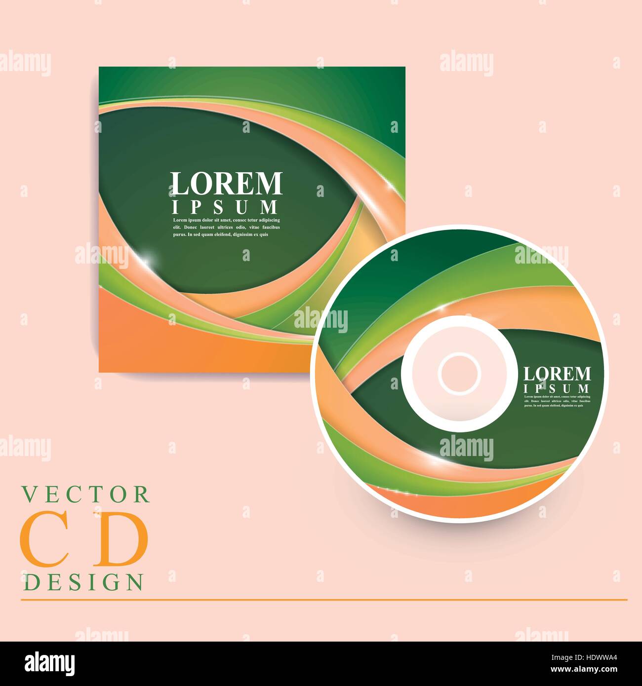 modern CD cover template design with glossy wave elements Stock Vector ...
