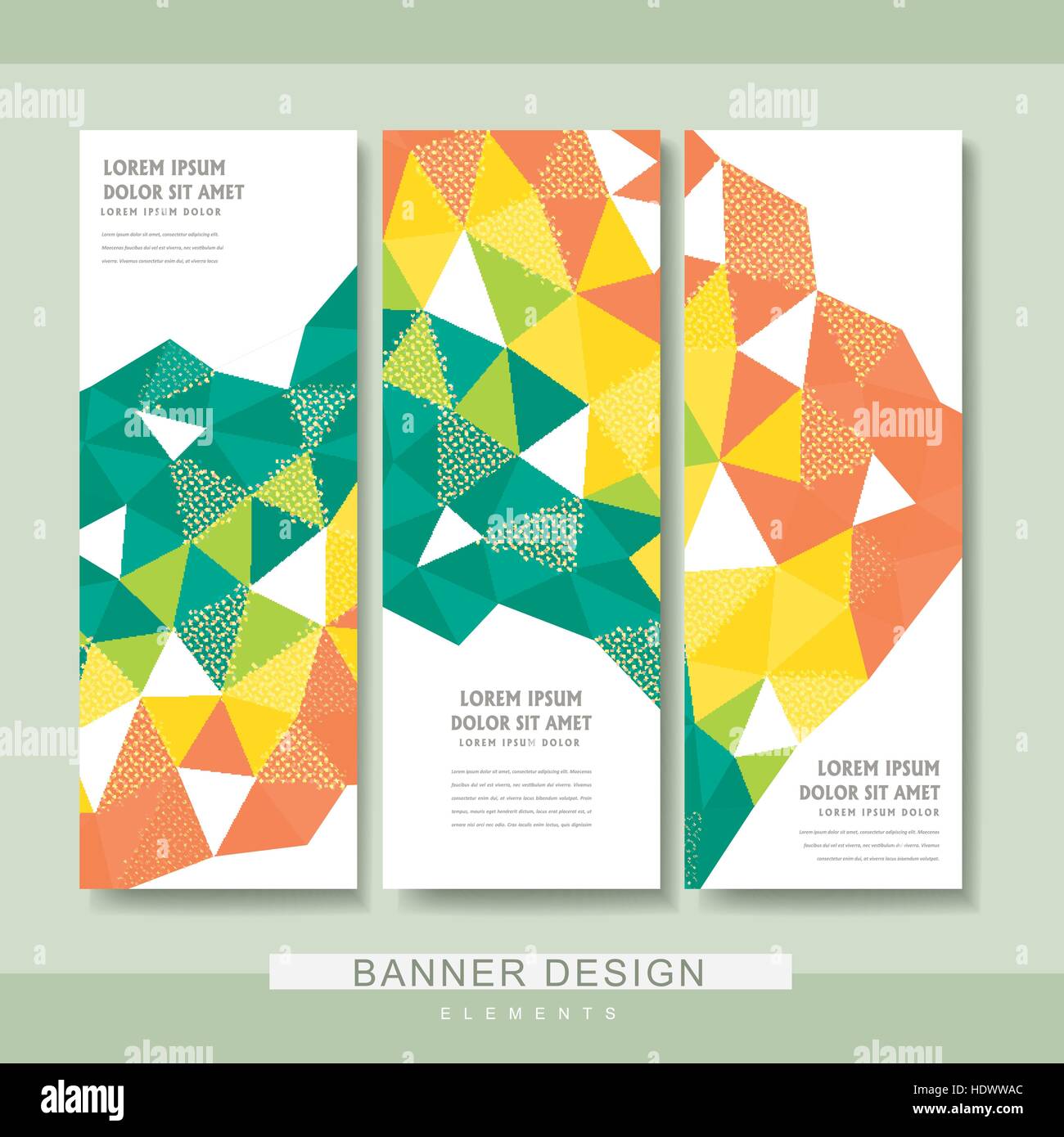 trendy banner template design with crystal geometric elements Stock ...