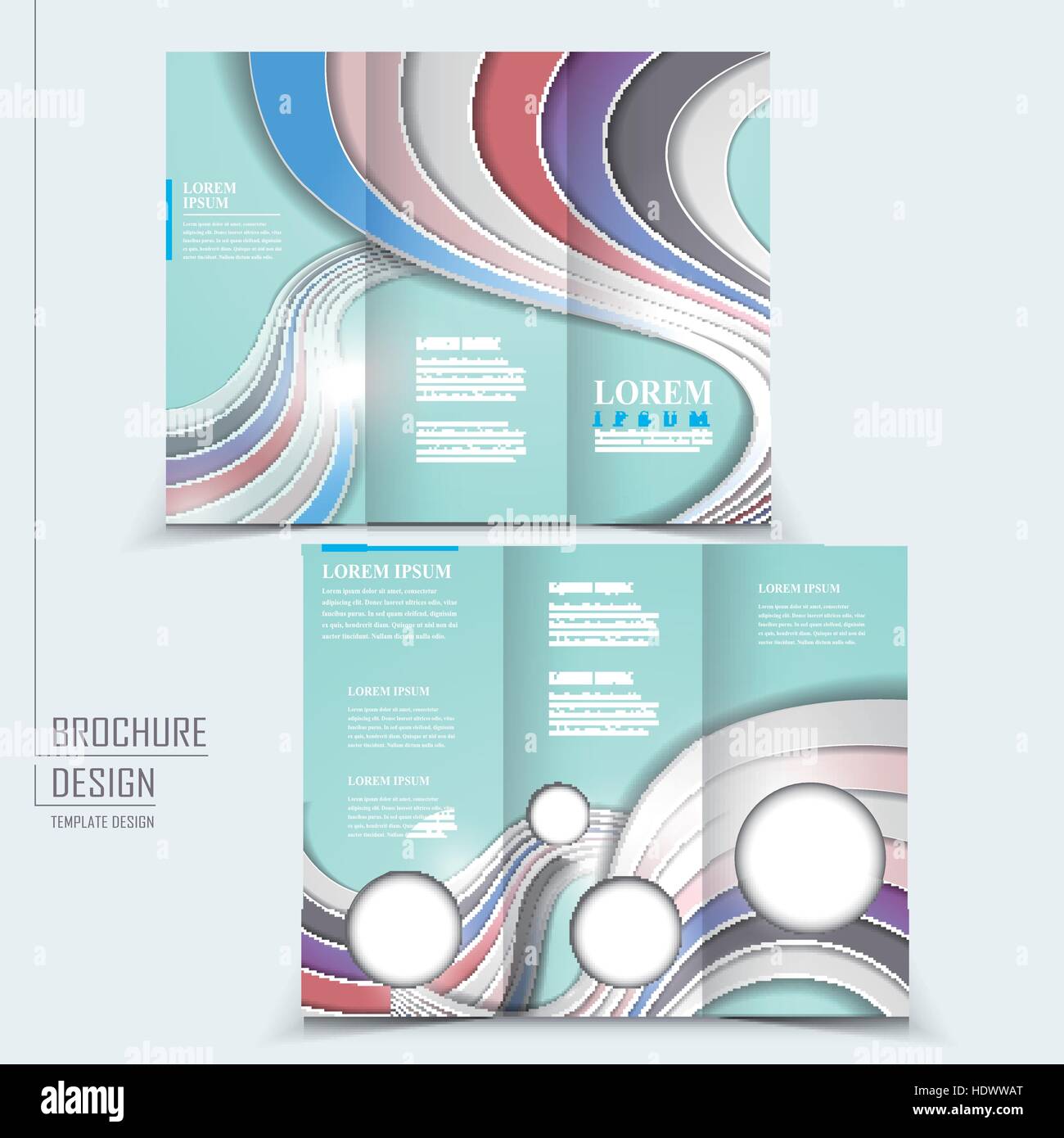 elegant tri-fold template design with glossy wave elements Stock Vector ...