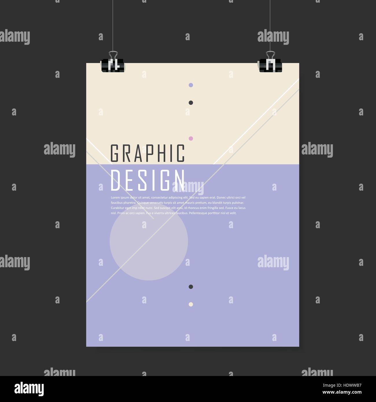 simplicity poster template design with geometric elements in purple and ...