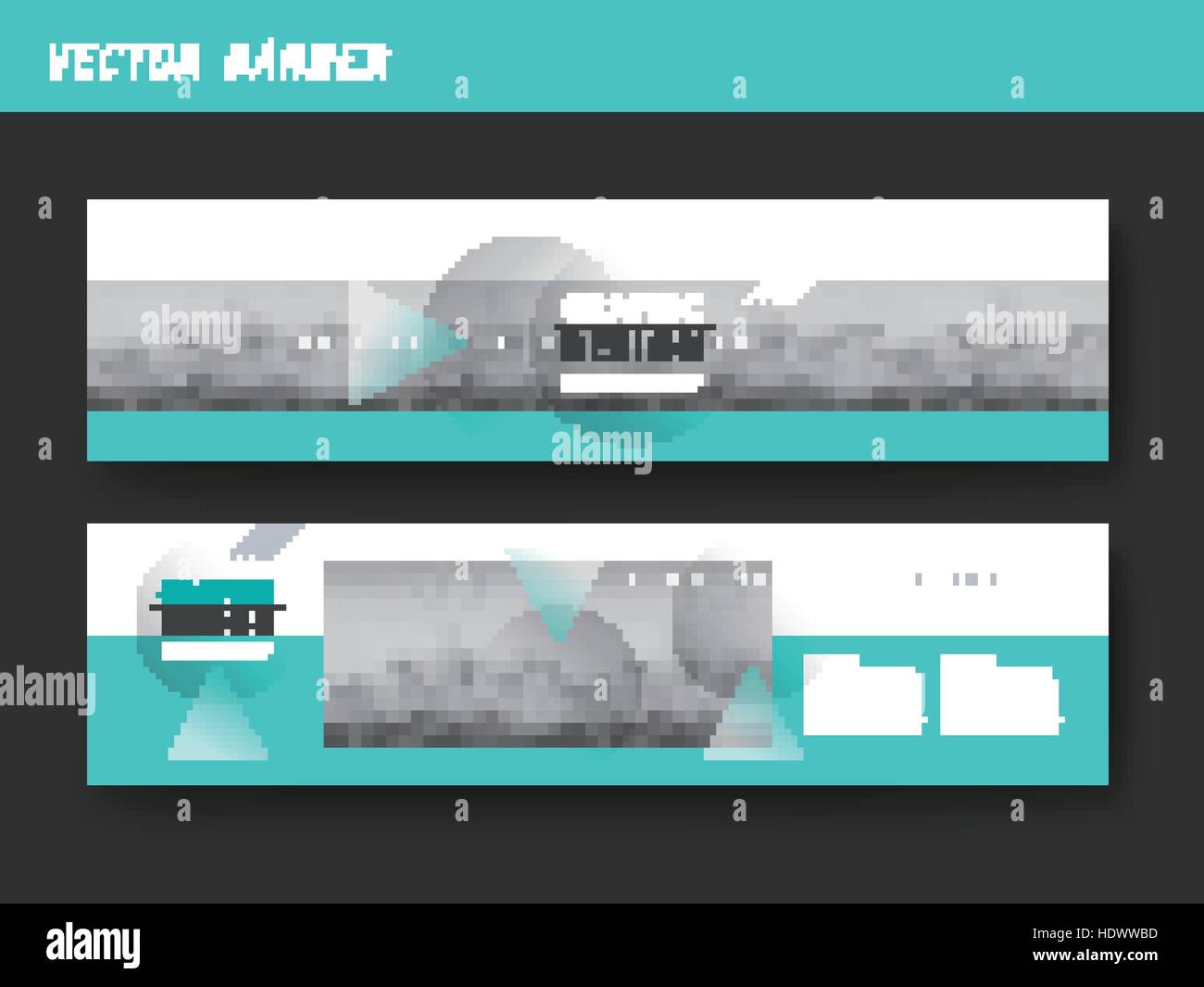 elegant banner template design with geometric elements and blurred ...