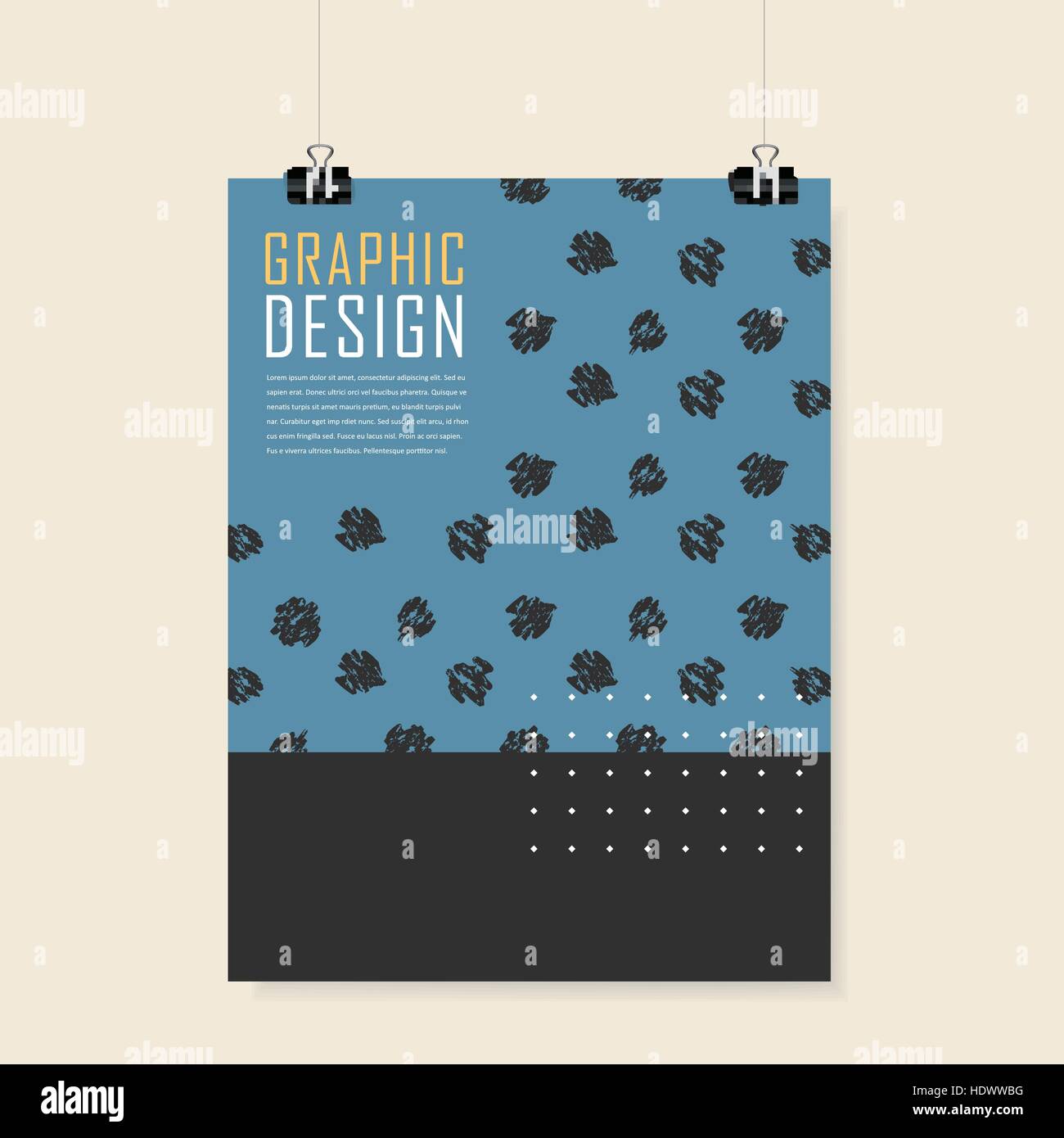 elegant poster template design in blue and black Stock Vector Image ...