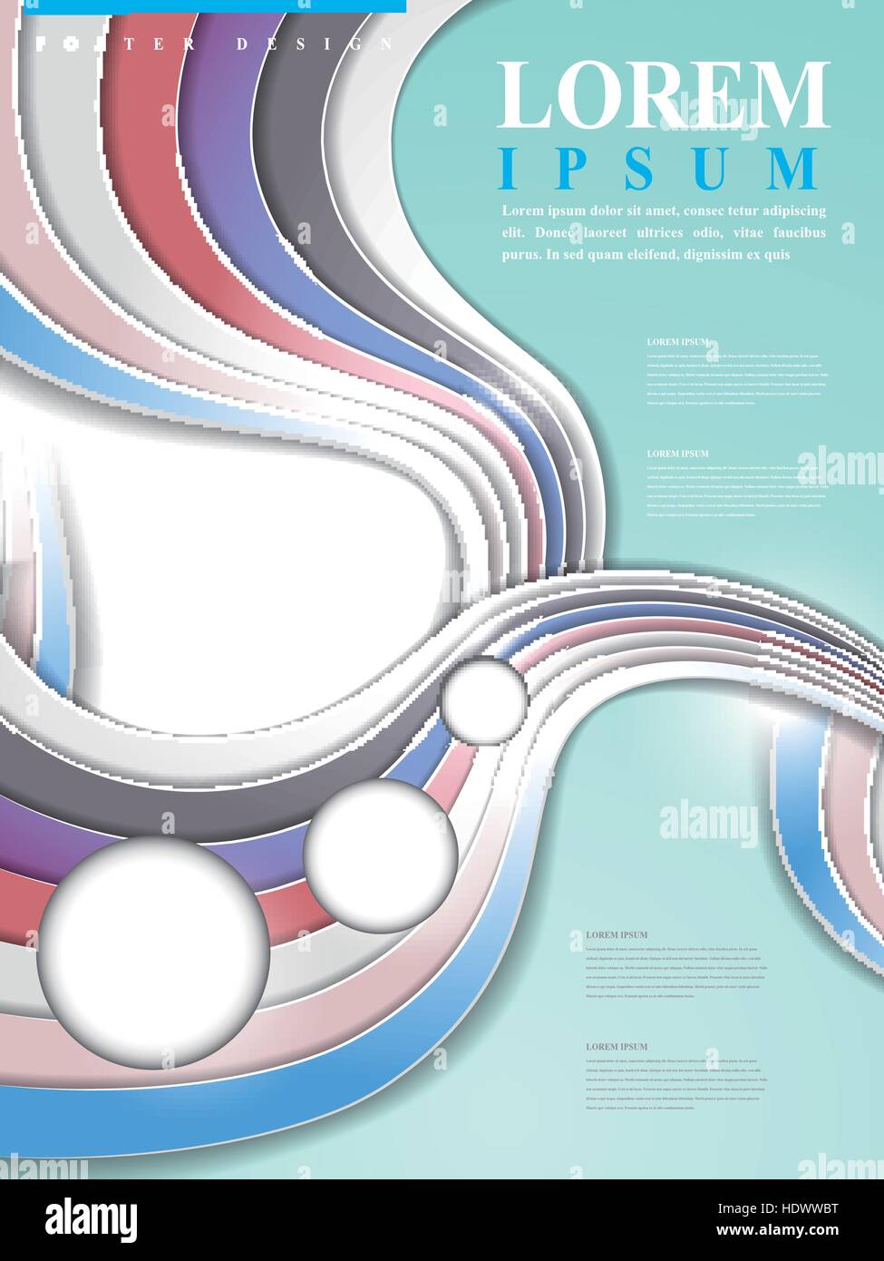 elegant poster template design with glossy wave elements Stock Vector ...