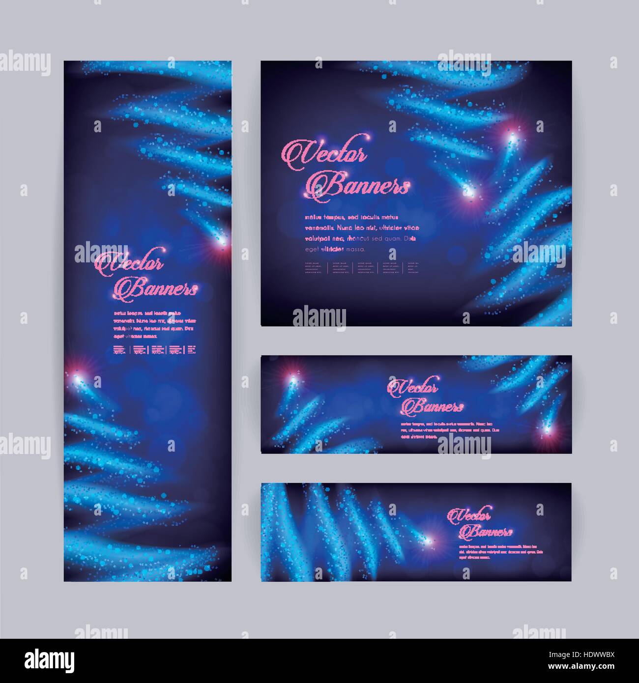 gorgeous banner template set design with glitter abstract elements ...