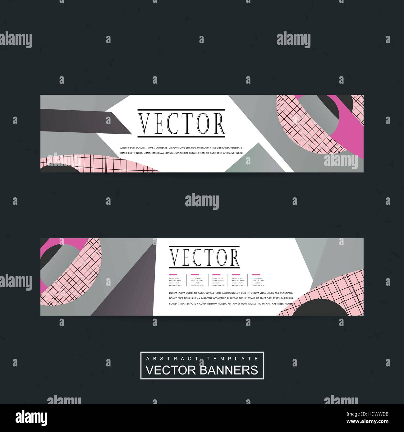 modern banner template set design with geometric elements Stock Vector ...
