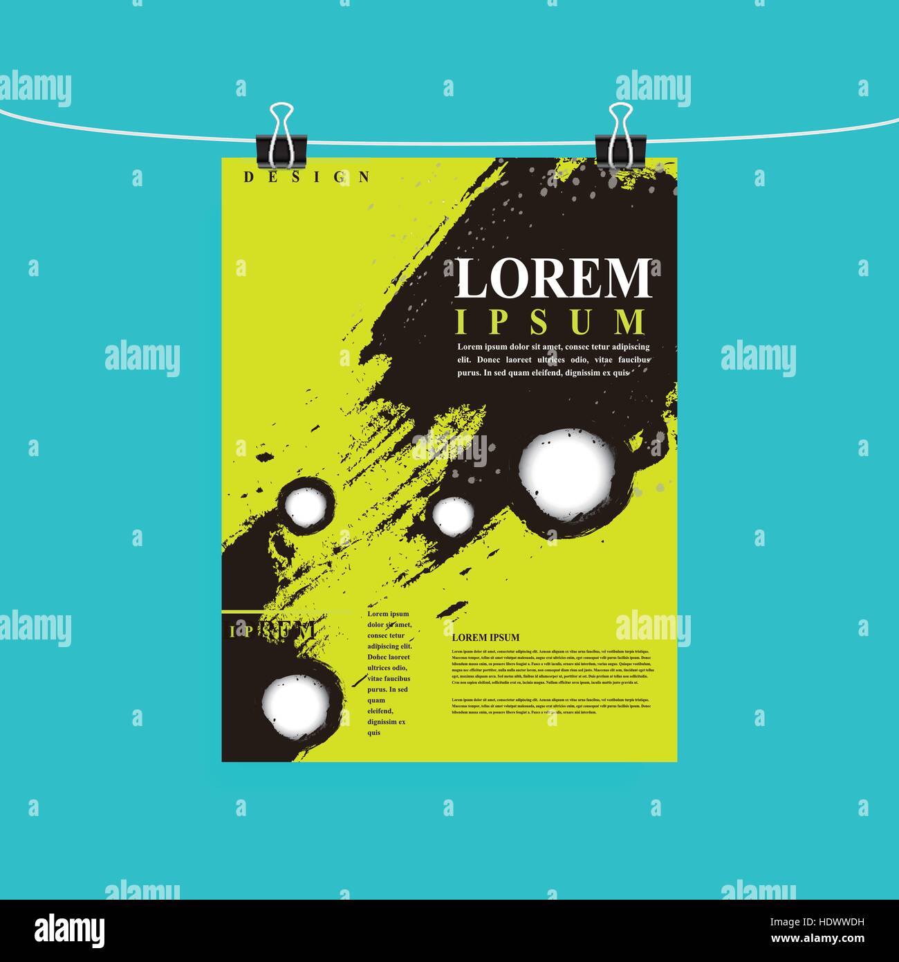 attractive poster template design with Chinese calligraphy brush ...