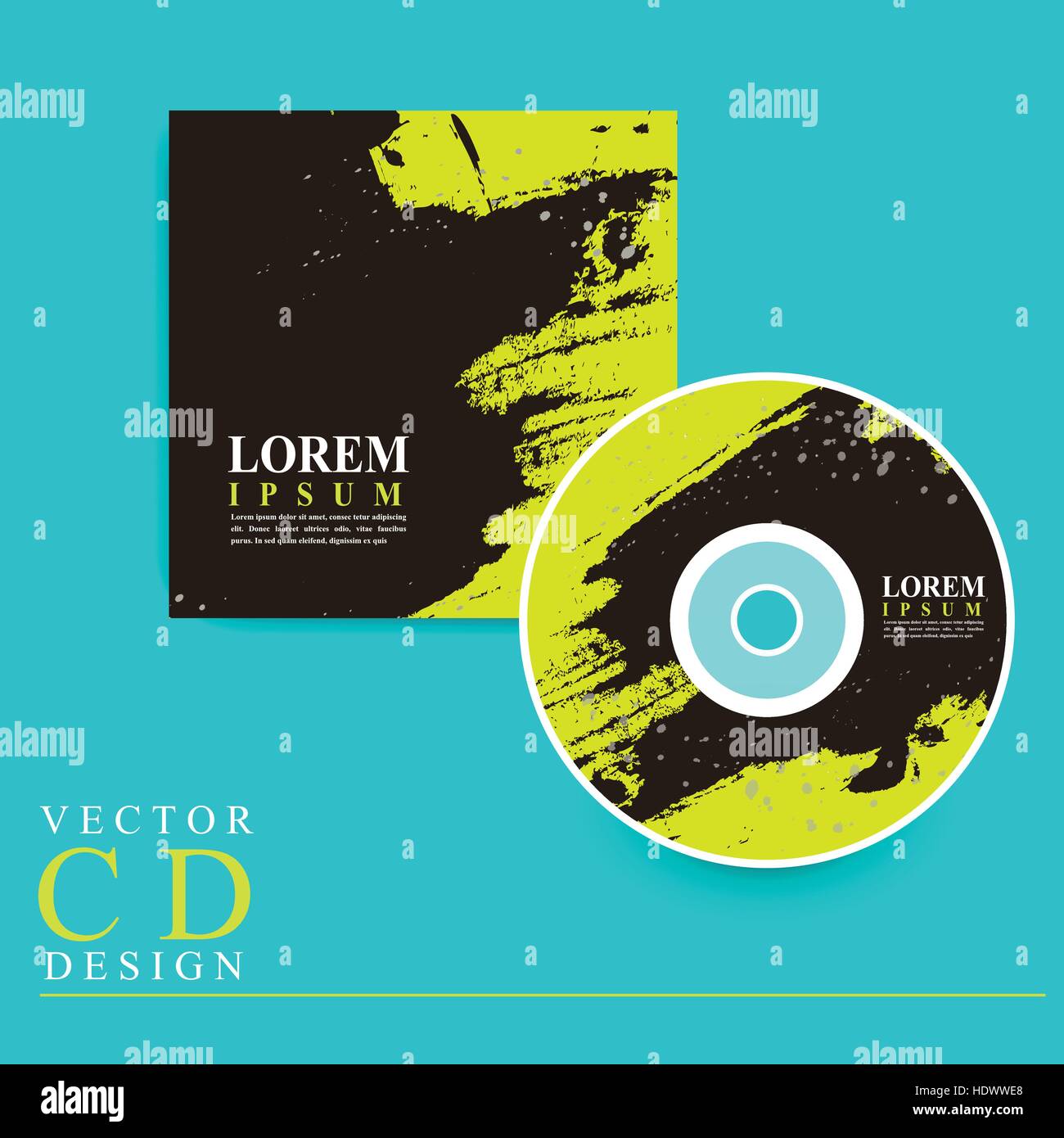 attractive CD cover template design with Chinese calligraphy brush ...