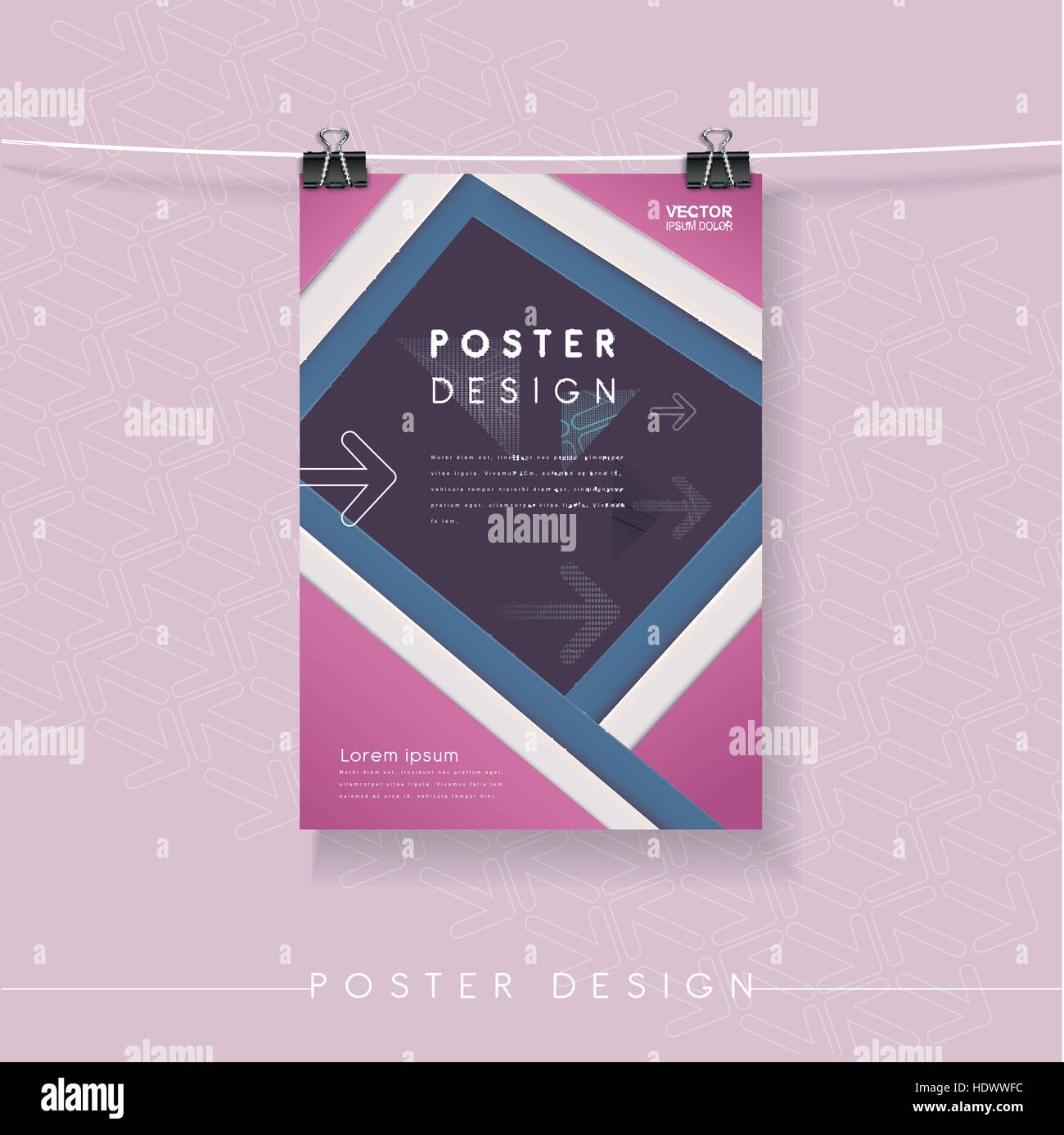 modern poster template design in purple and blue Stock Vector Image ...