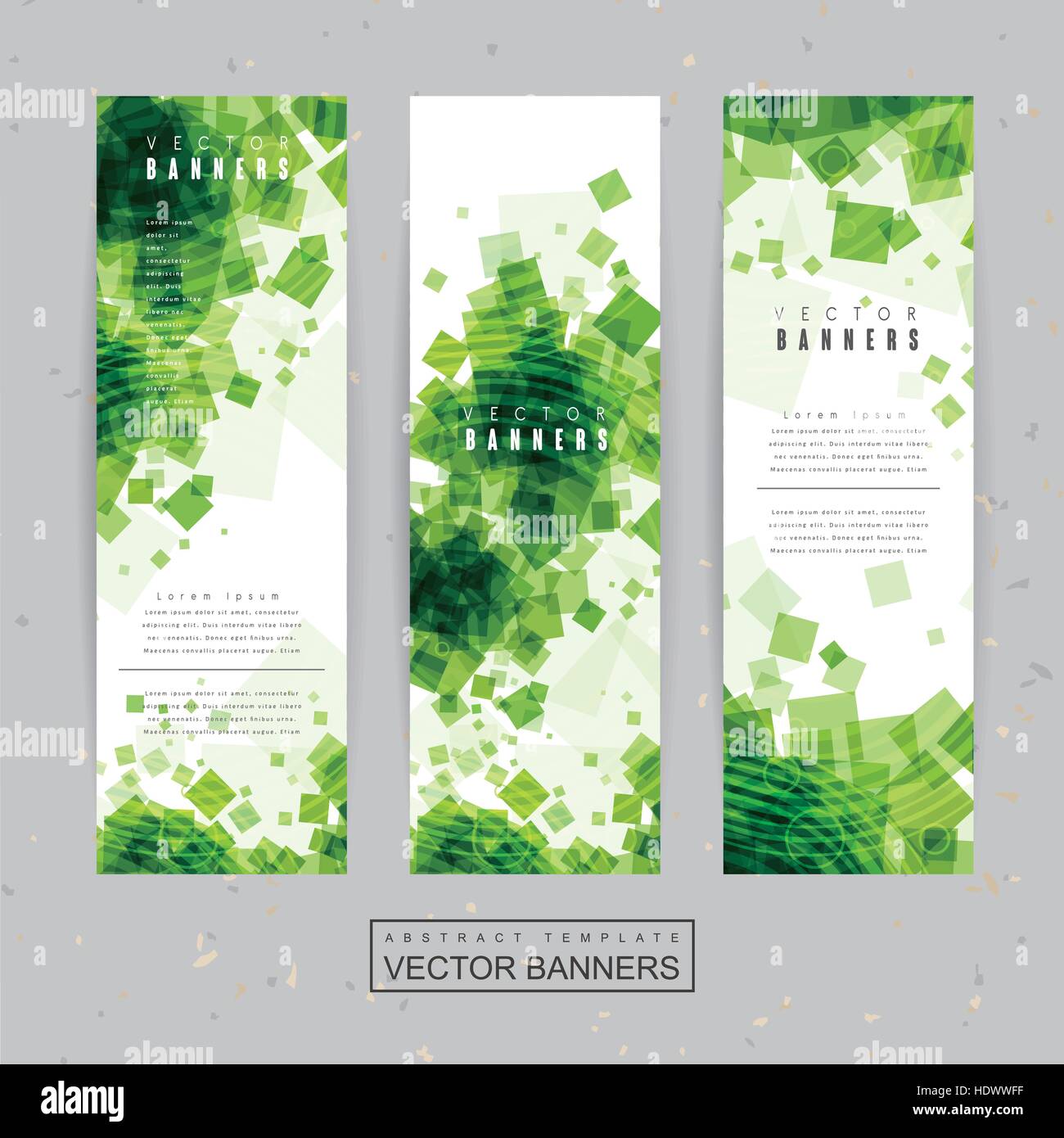 abstract banner template design with green translucent square Stock ...