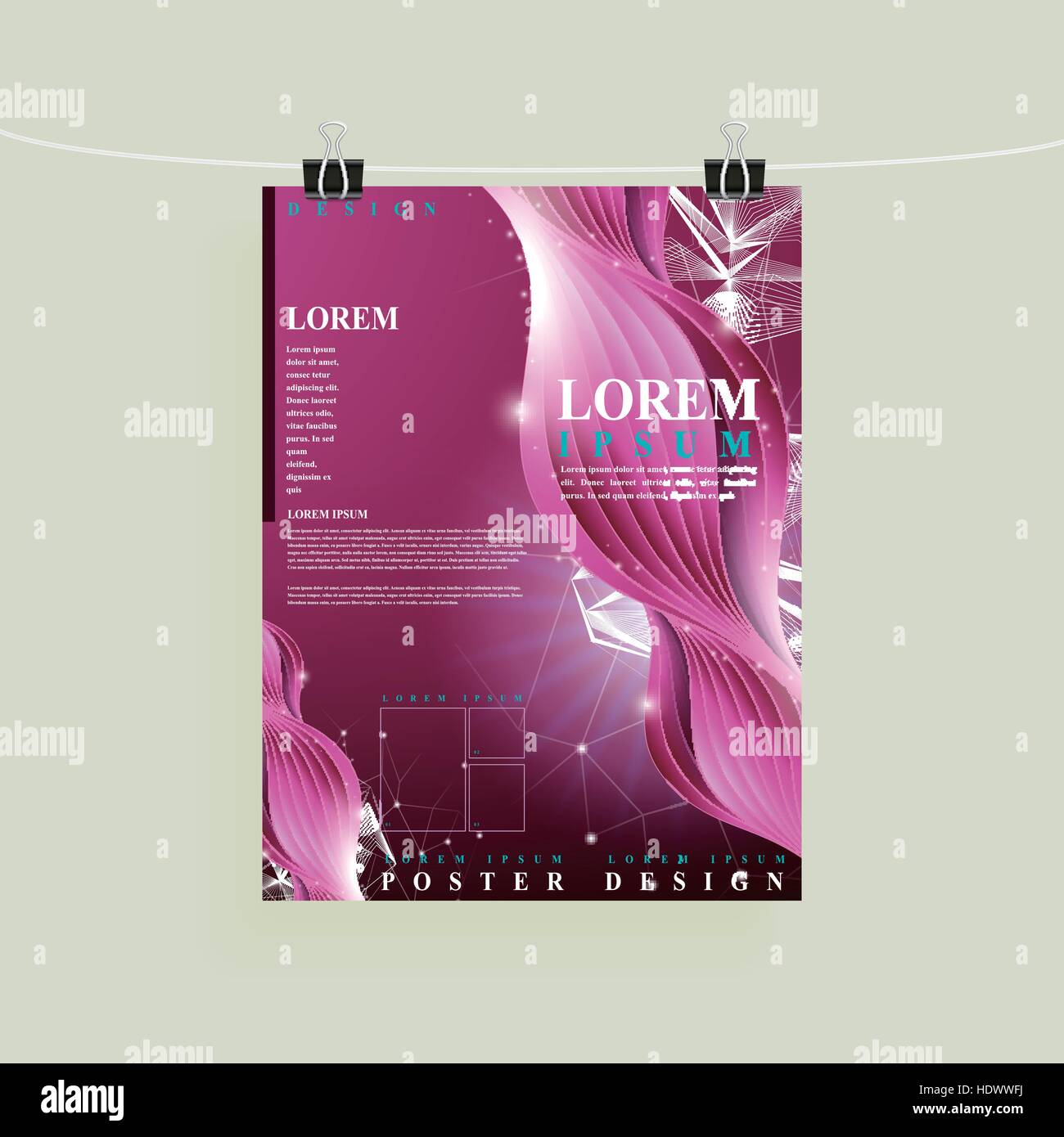 modern poster template design with purplish red curve elements Stock ...