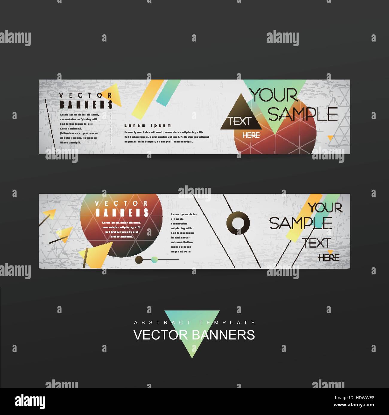 geometrical banner brochure template design isolated on black Stock ...