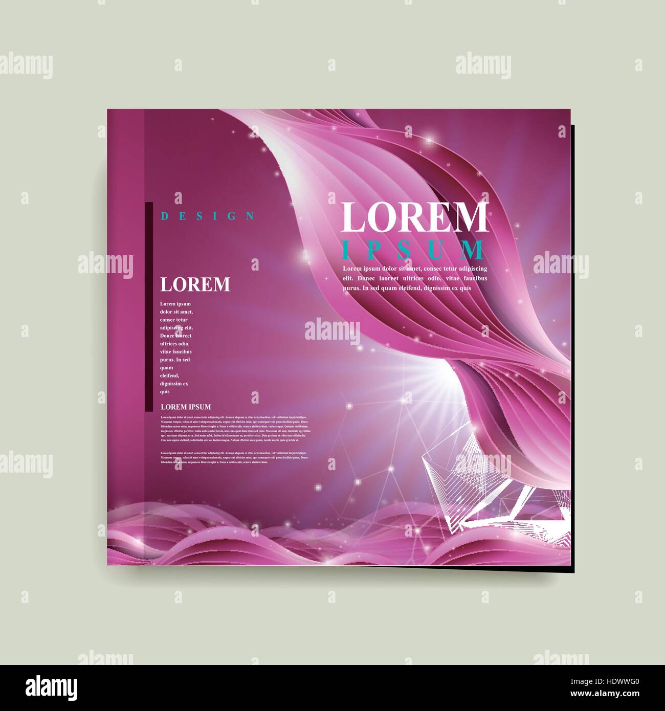 modern book cover template design with purplish red curve elements ...