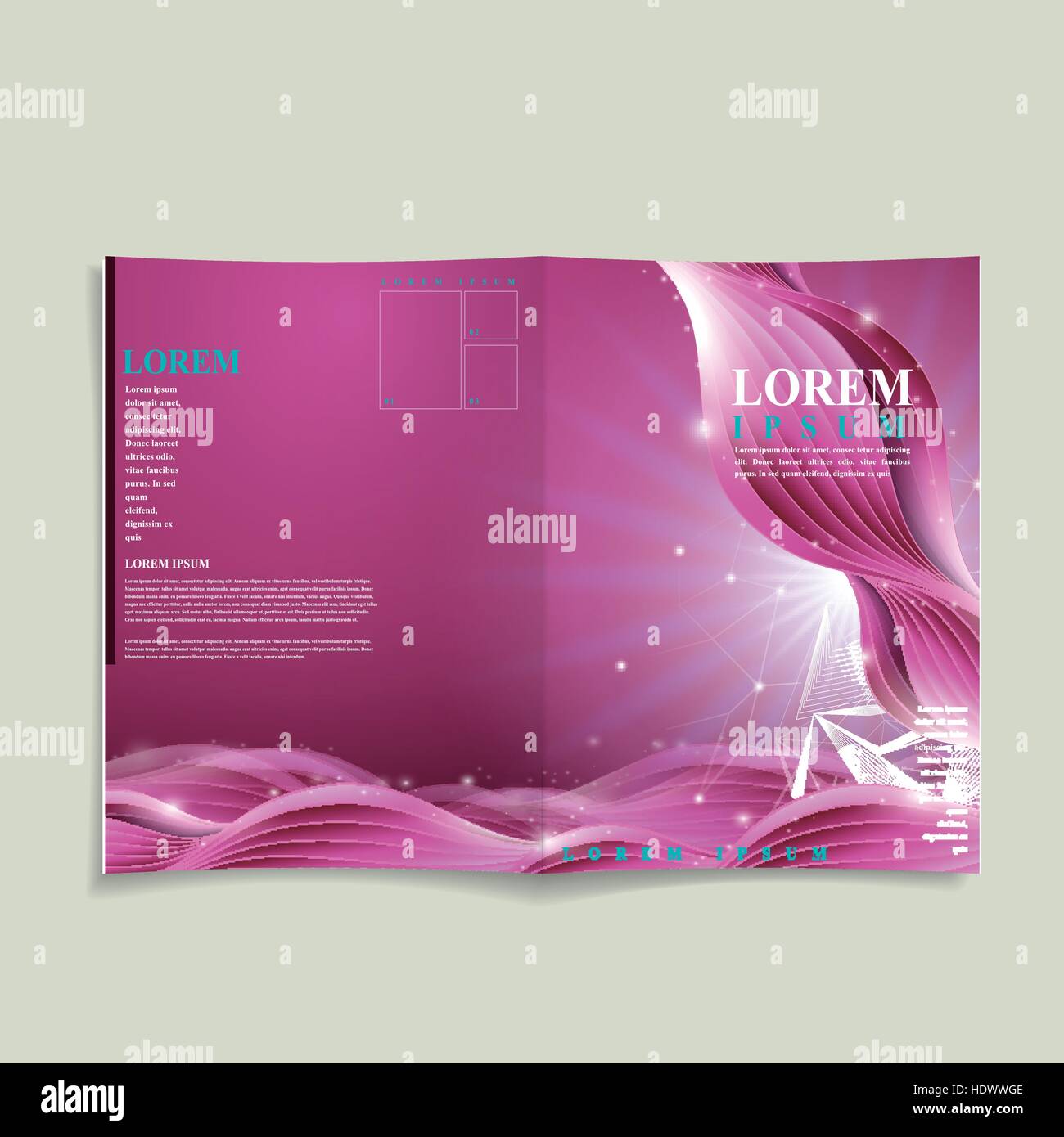 modern book cover template design with purplish red curve elements ...