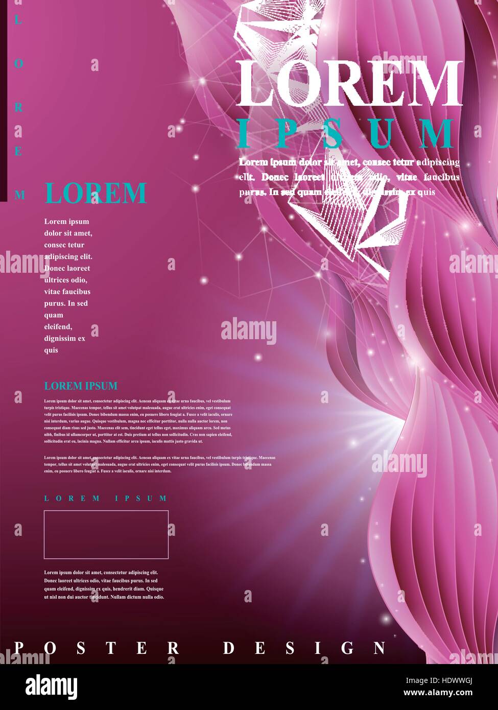 modern poster template design with purplish red curve elements Stock ...