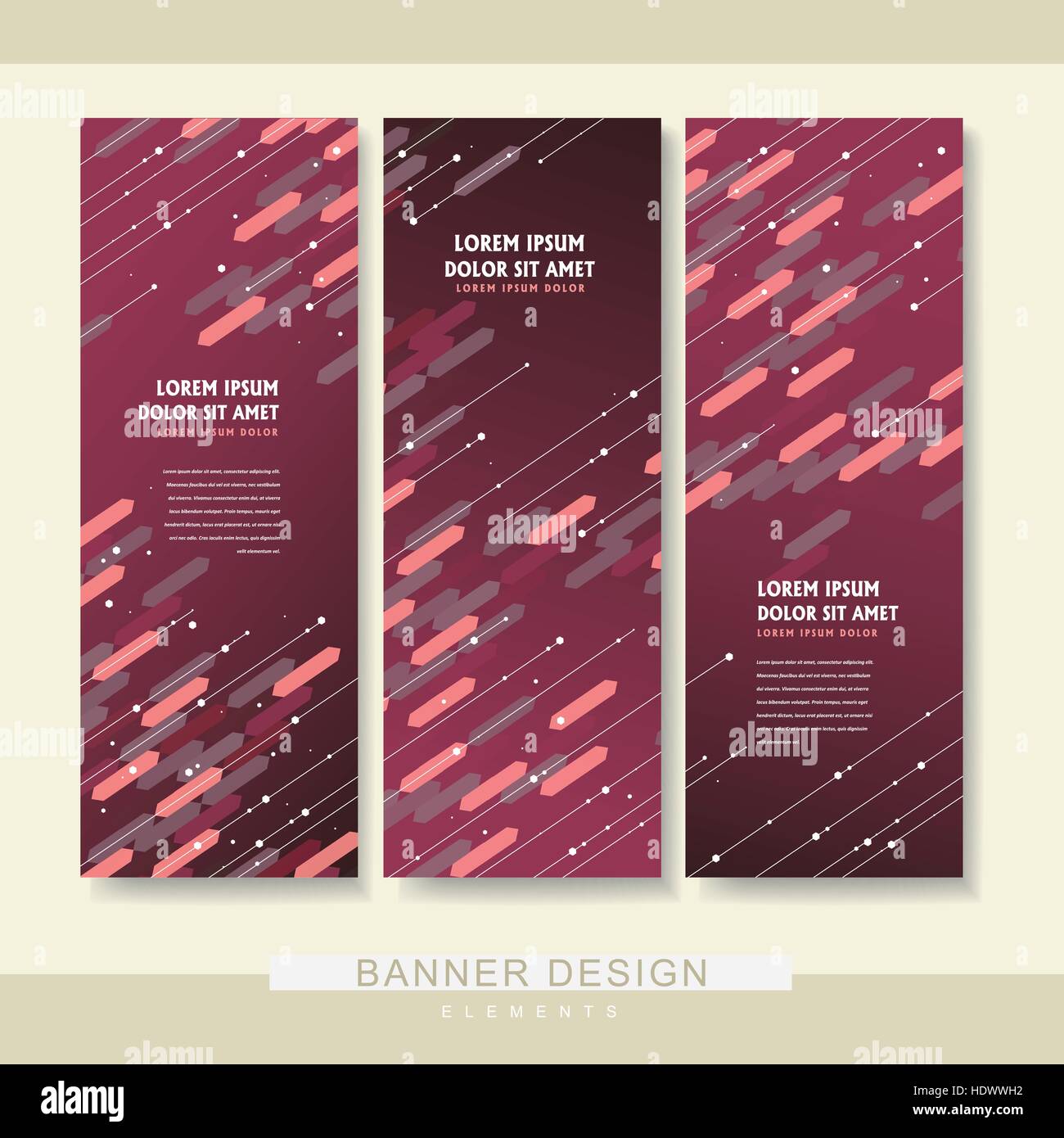 modern banner template set design with hexagon elements Stock Vector ...