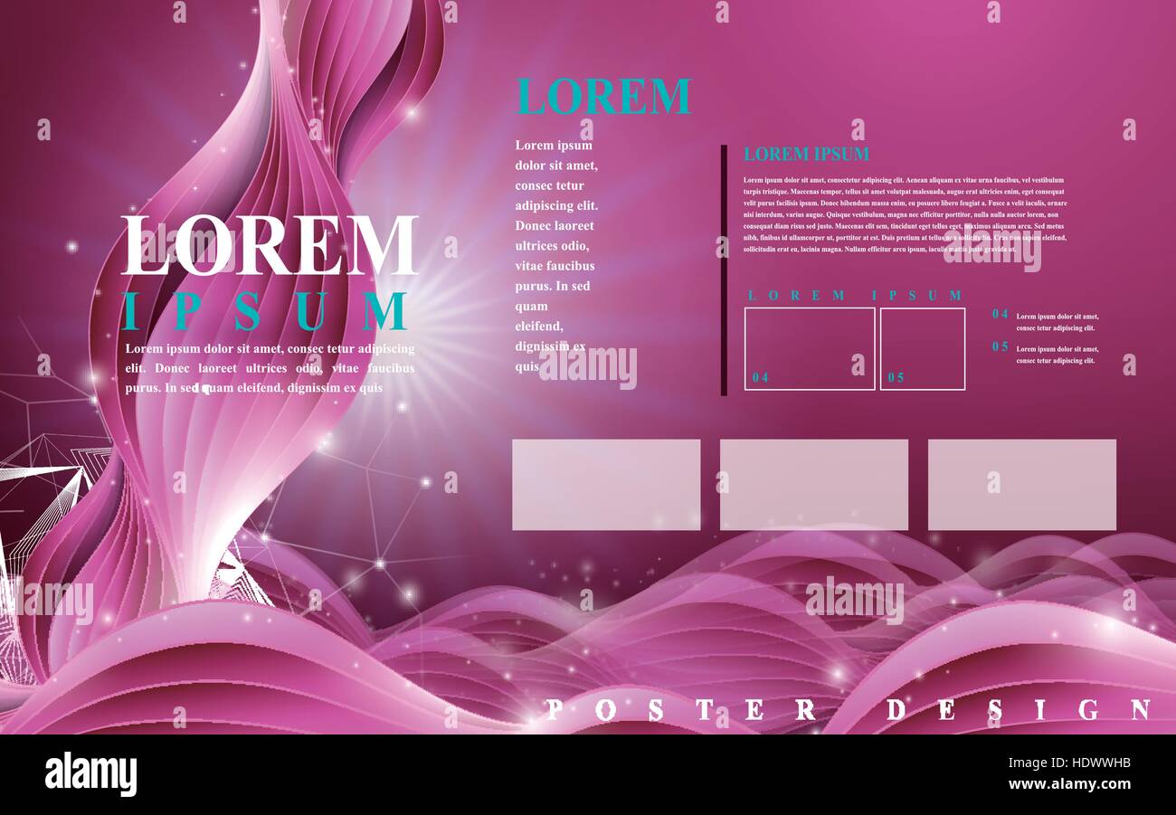 modern poster template design with purplish red curve elements Stock ...