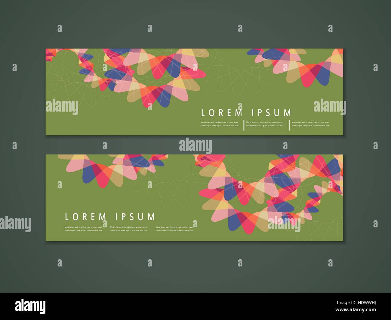 elegant banner template design with abstract floral elements Stock ...