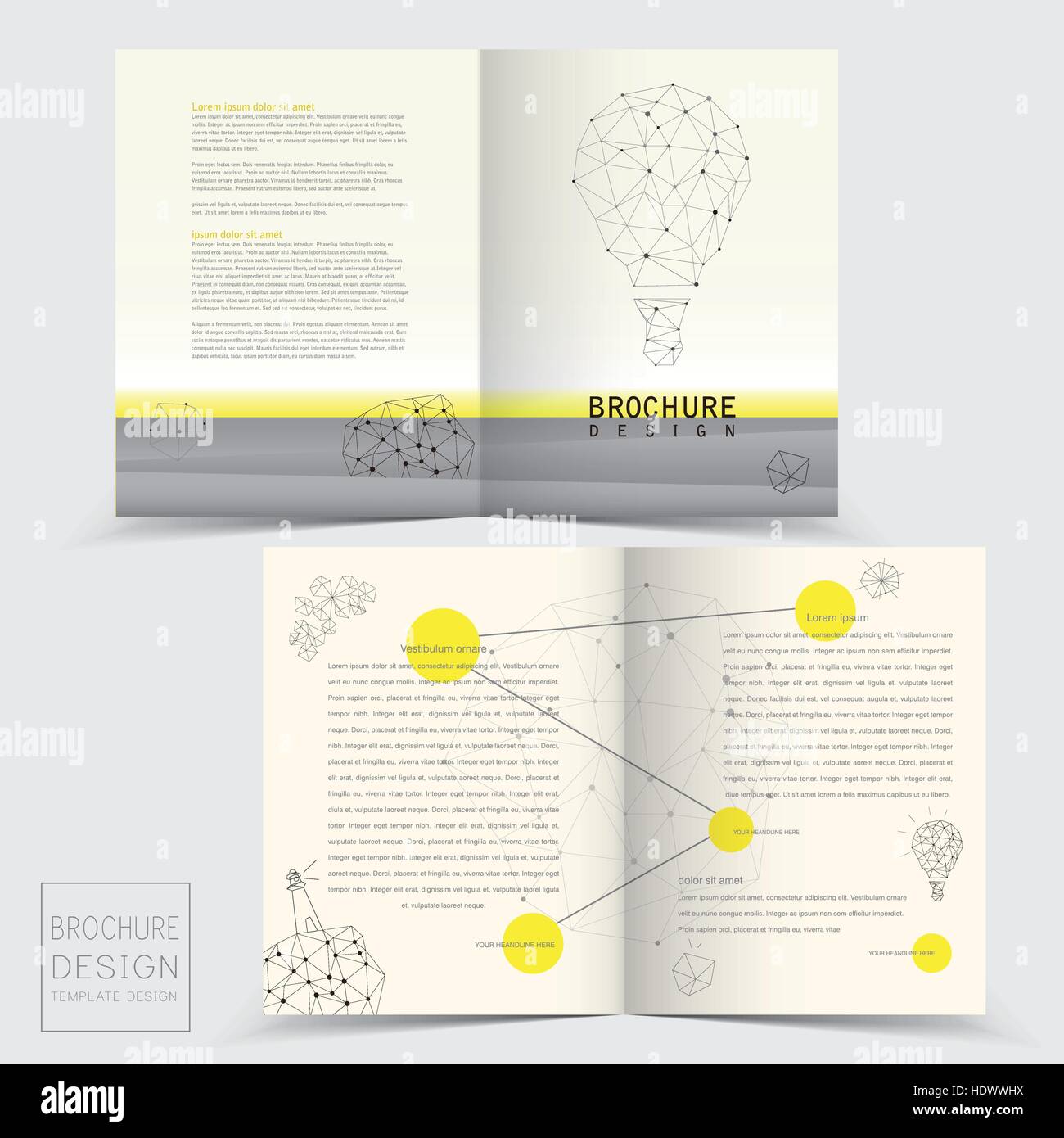 creative half-fold template design with elegant elements Stock Vector ...