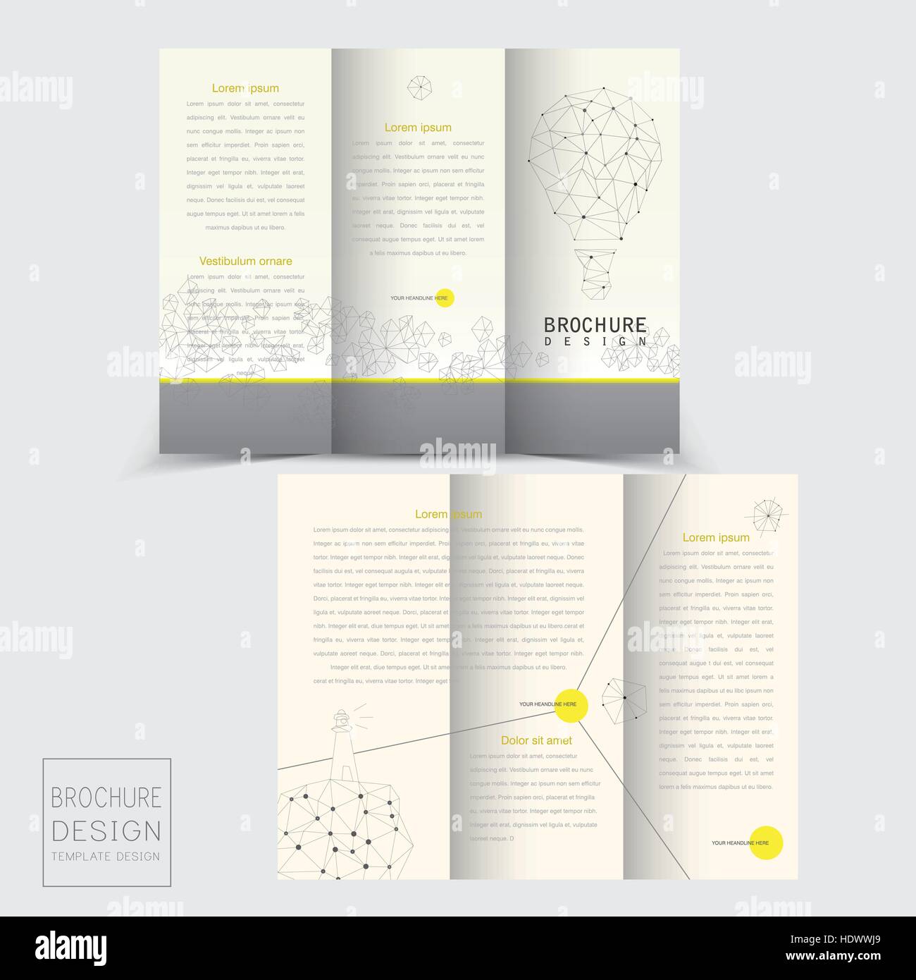 Design tri fold brochure template diamond hi-res stock photography and ...