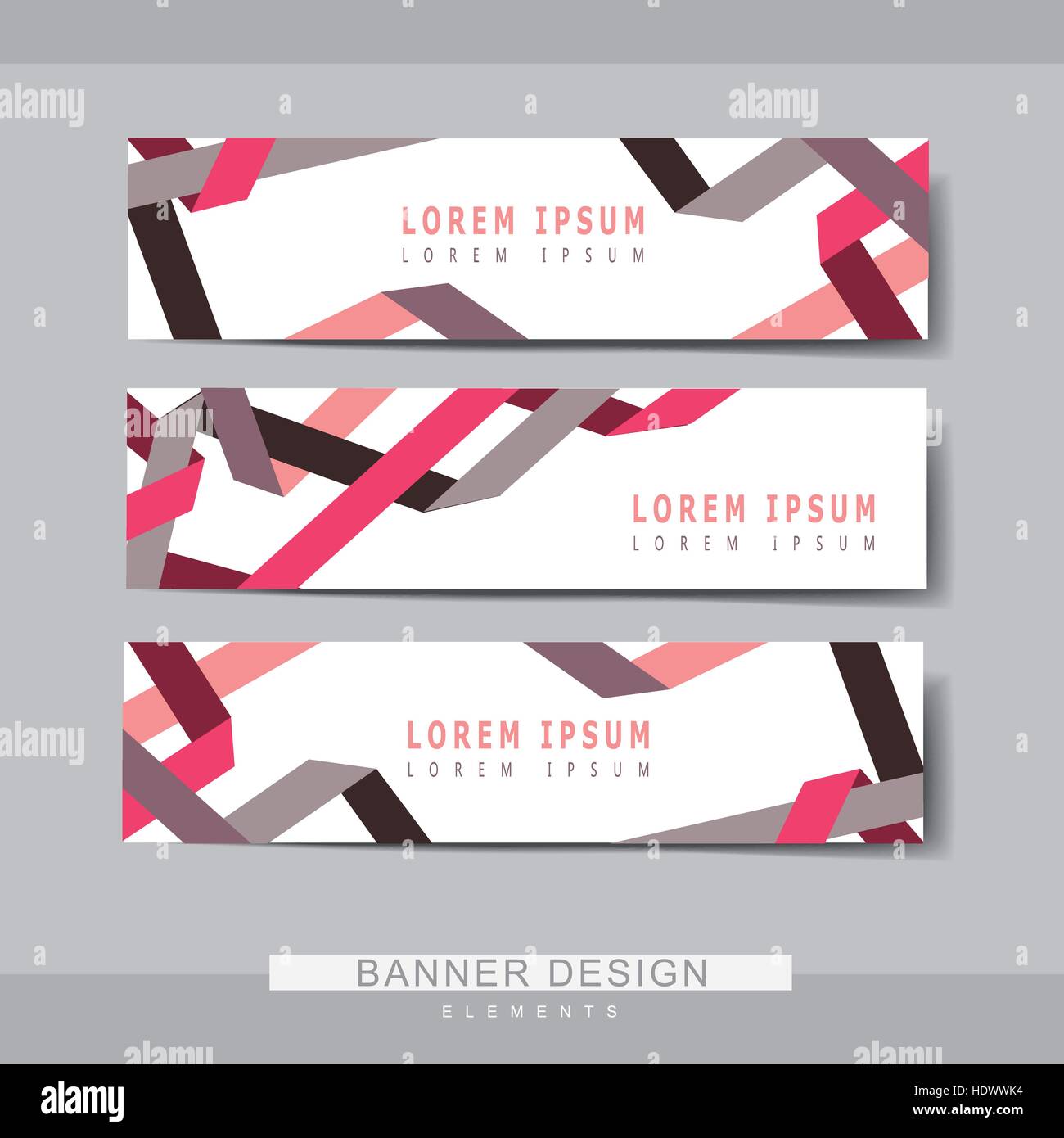 trendy banner template set design with paper folded elements Stock ...
