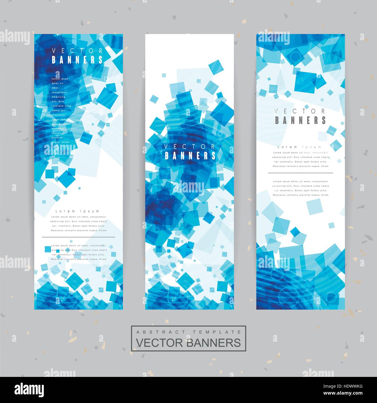 abstract banner template design with blue translucent square Stock ...