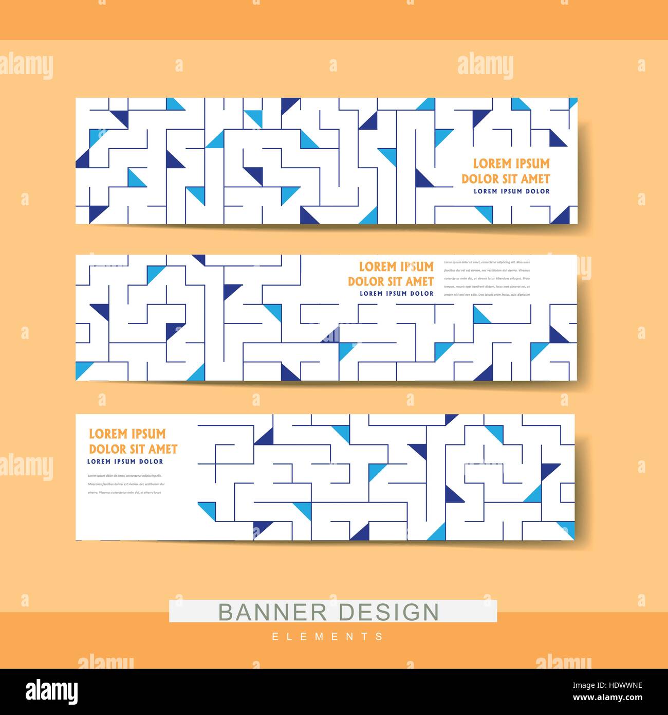 creative banner template set design with geometric elements Stock ...