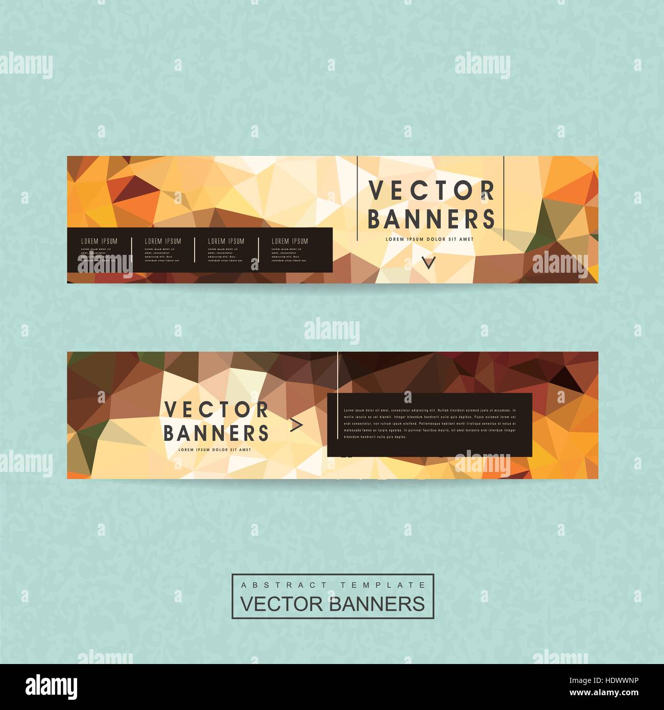 gorgeous banner template set design with polygon elements Stock Vector ...