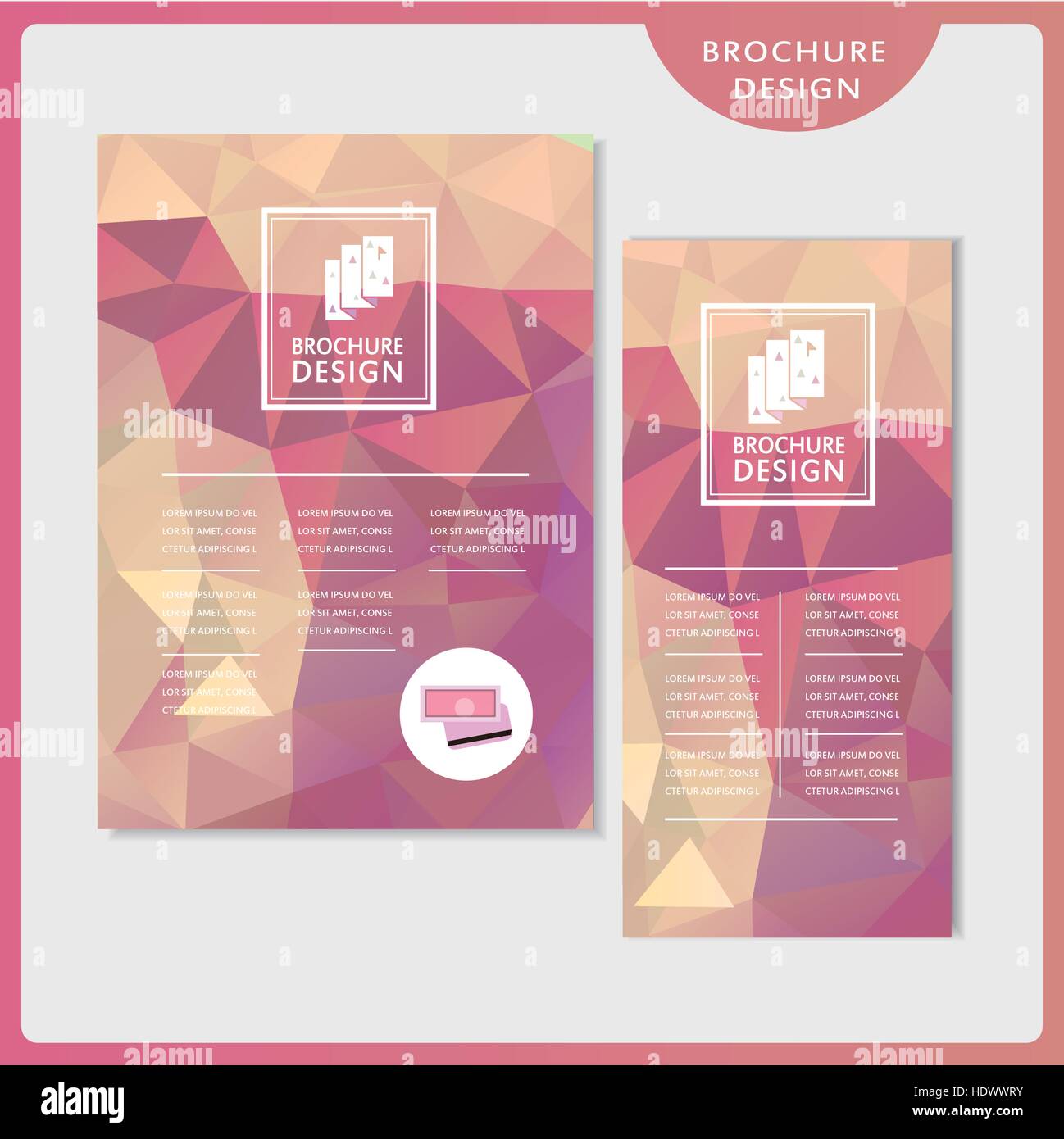 graceful brochure template design set with polygon elements Stock ...