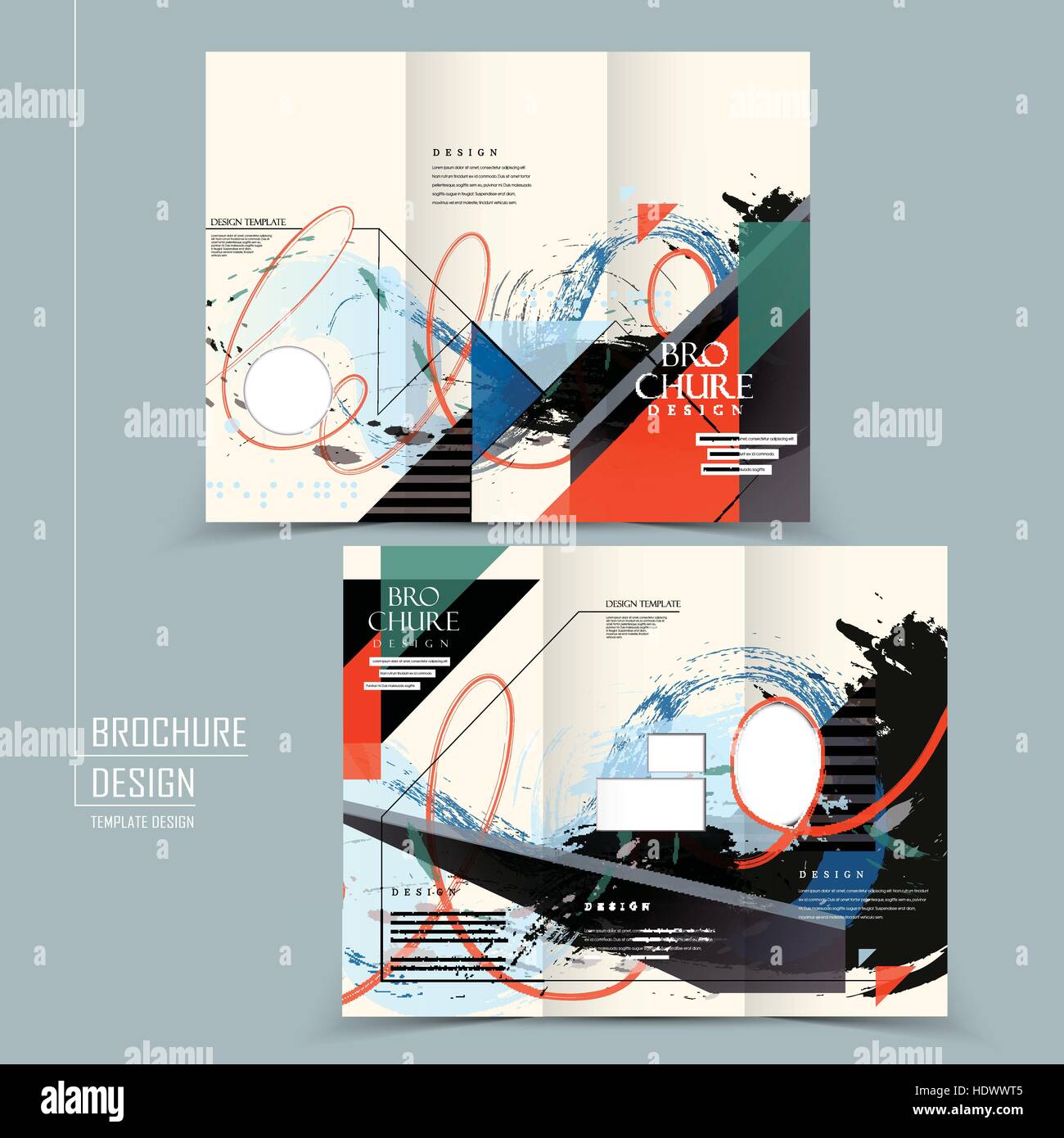 Tri fold brochure blue corporate design hi-res stock photography and ...