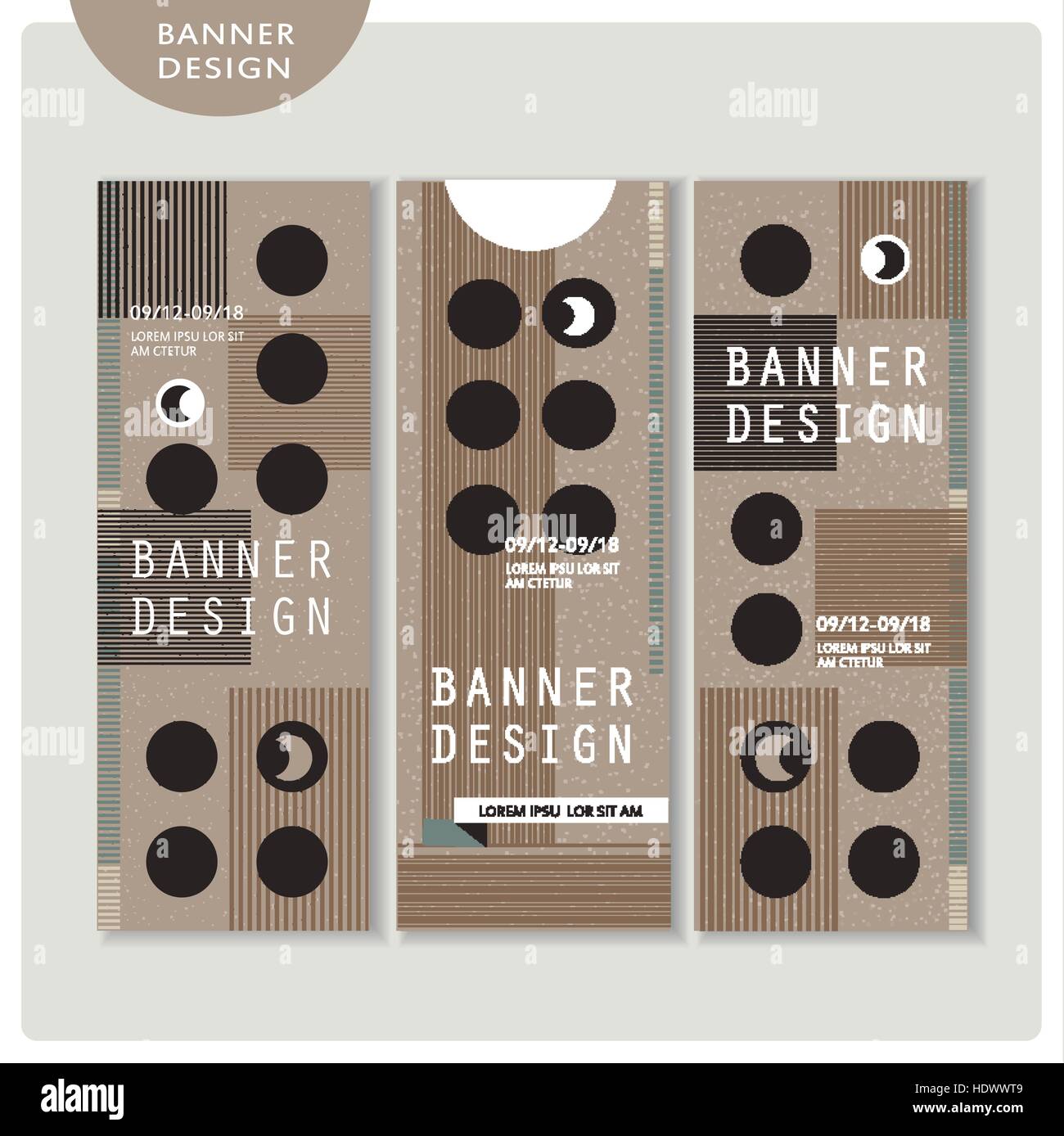 creative banner template set design with geometric elements Stock ...