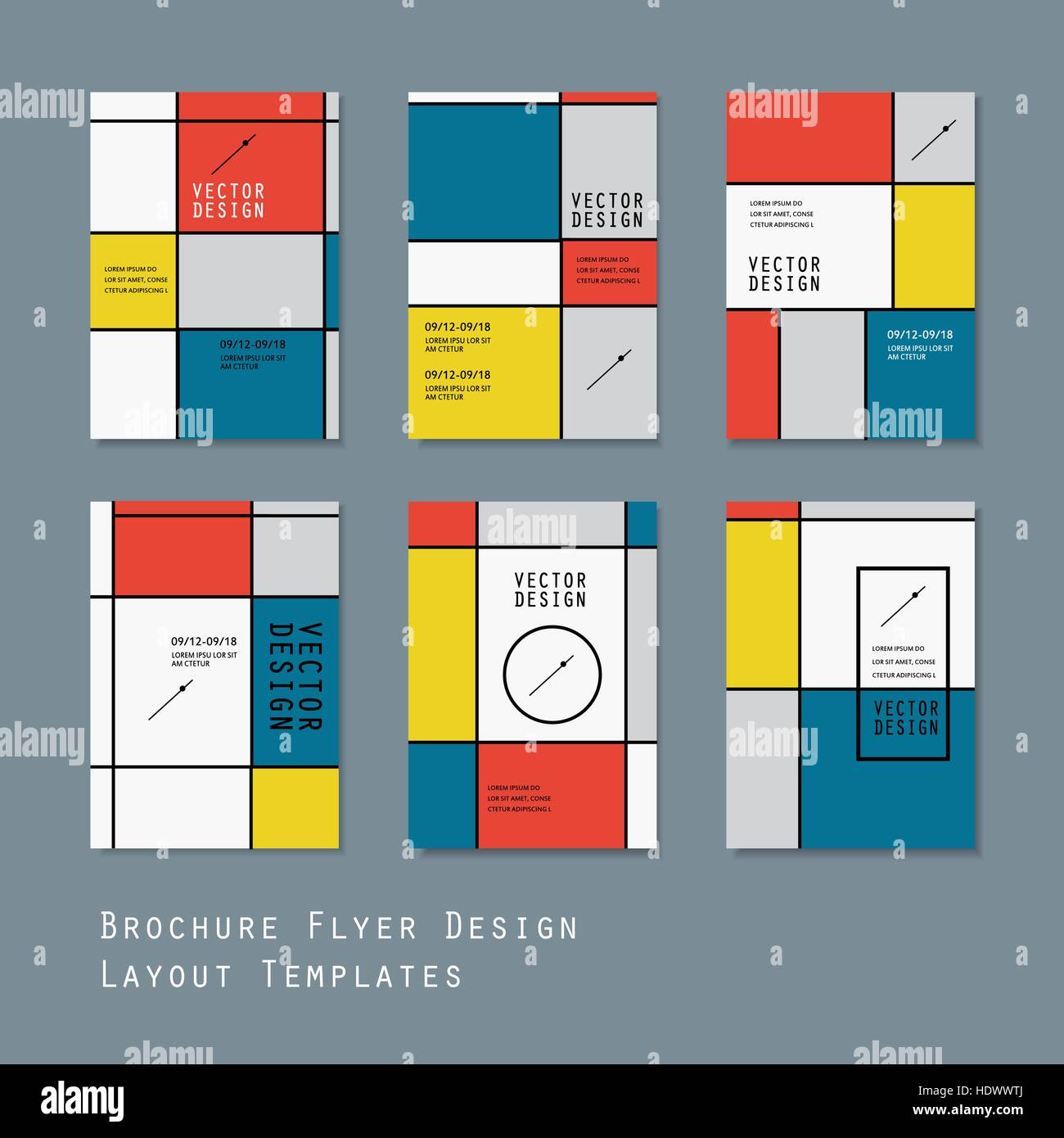 modern brochure template design set with colorful blocks Stock Vector ...