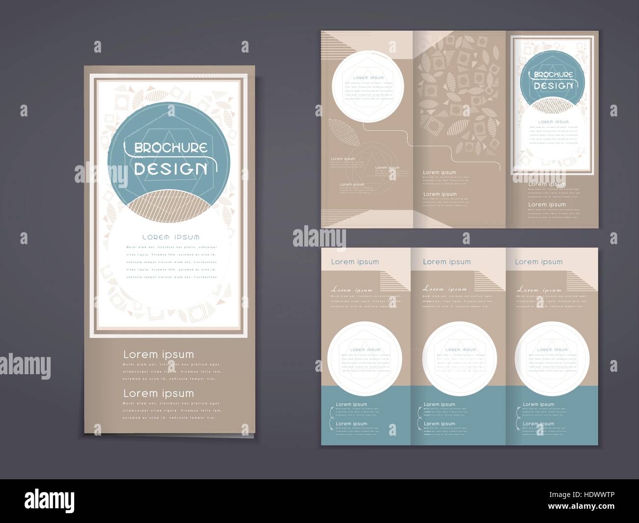 elegant tri-fold template design with geometric elements Stock Vector ...