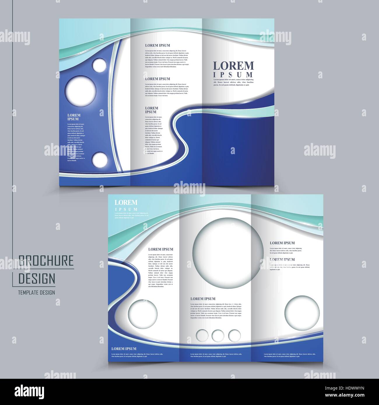 technology style design for tri-fold brochure in blue Stock Vector ...