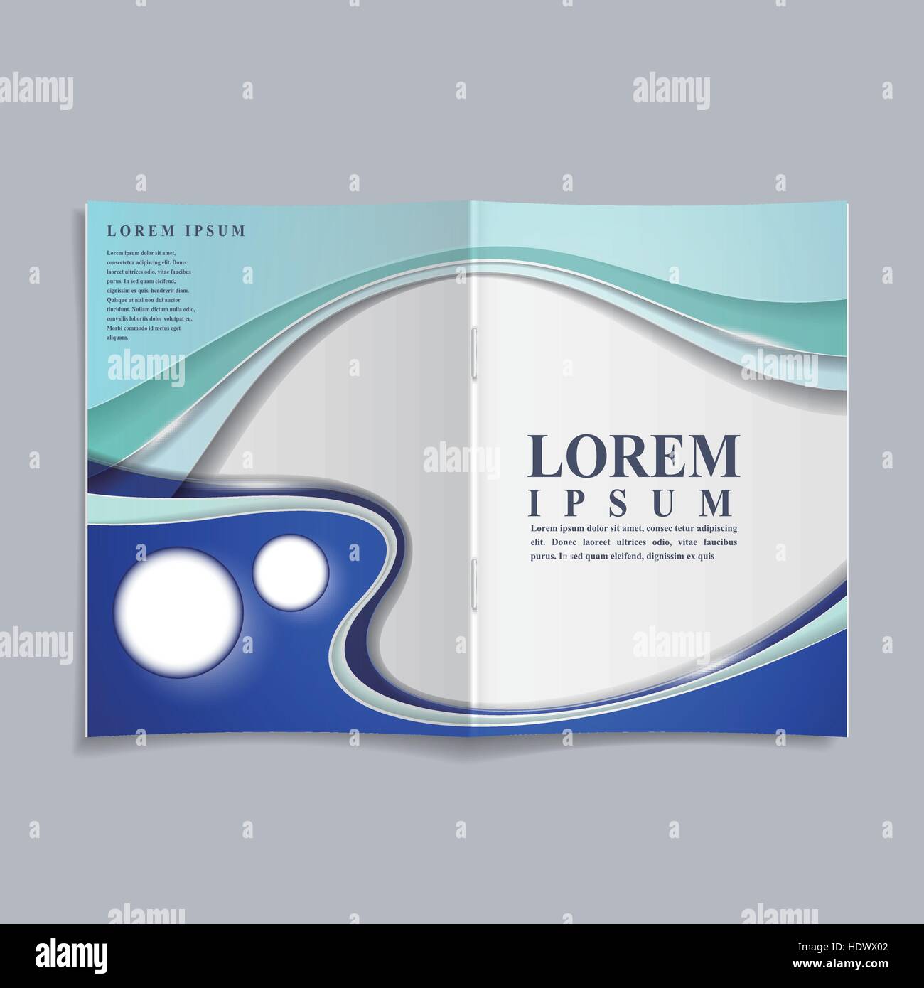 technology style design book cover template in blue Stock Vector Image ...