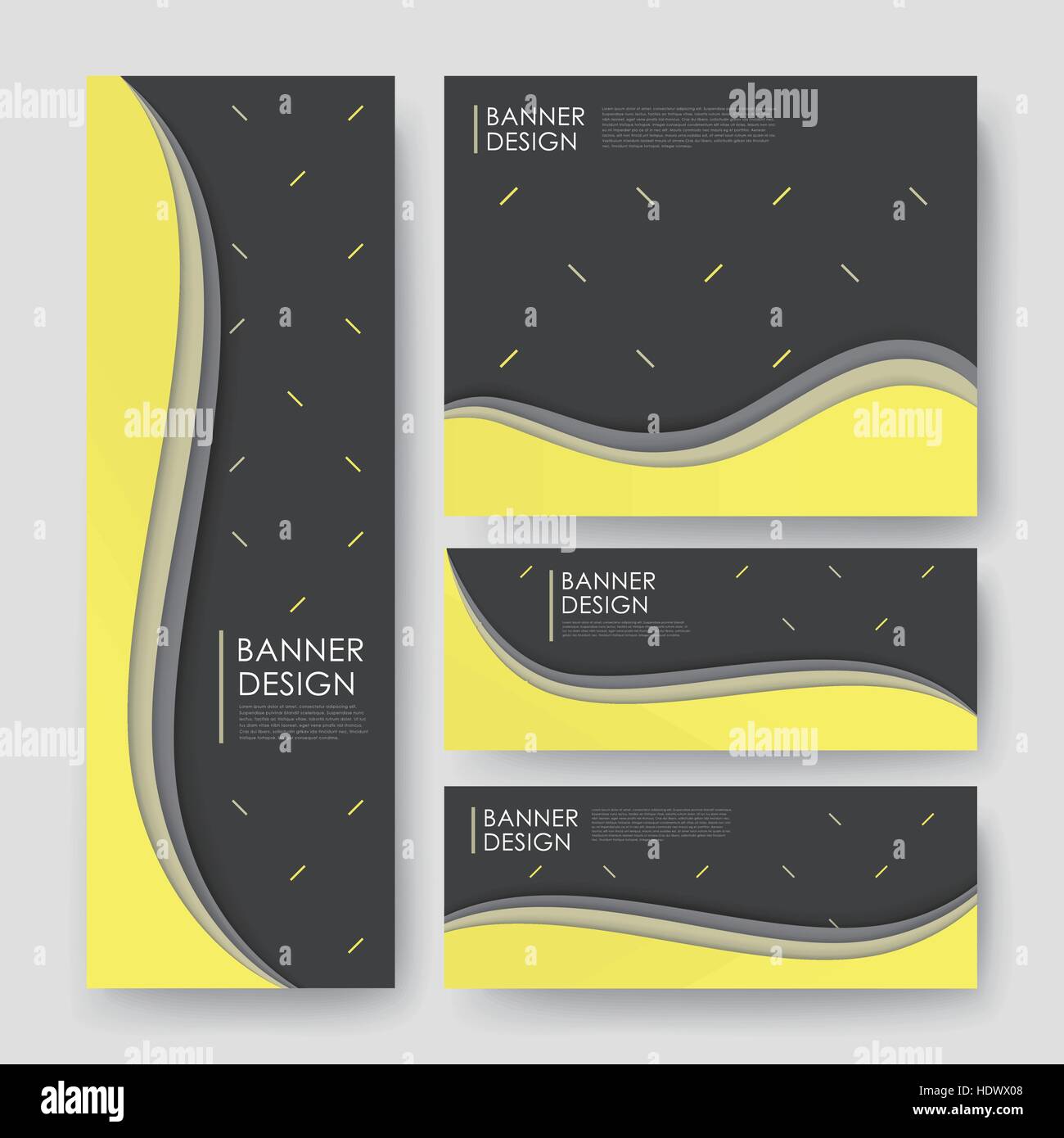 abstract wavy banner template design over grey Stock Vector Image & Art ...