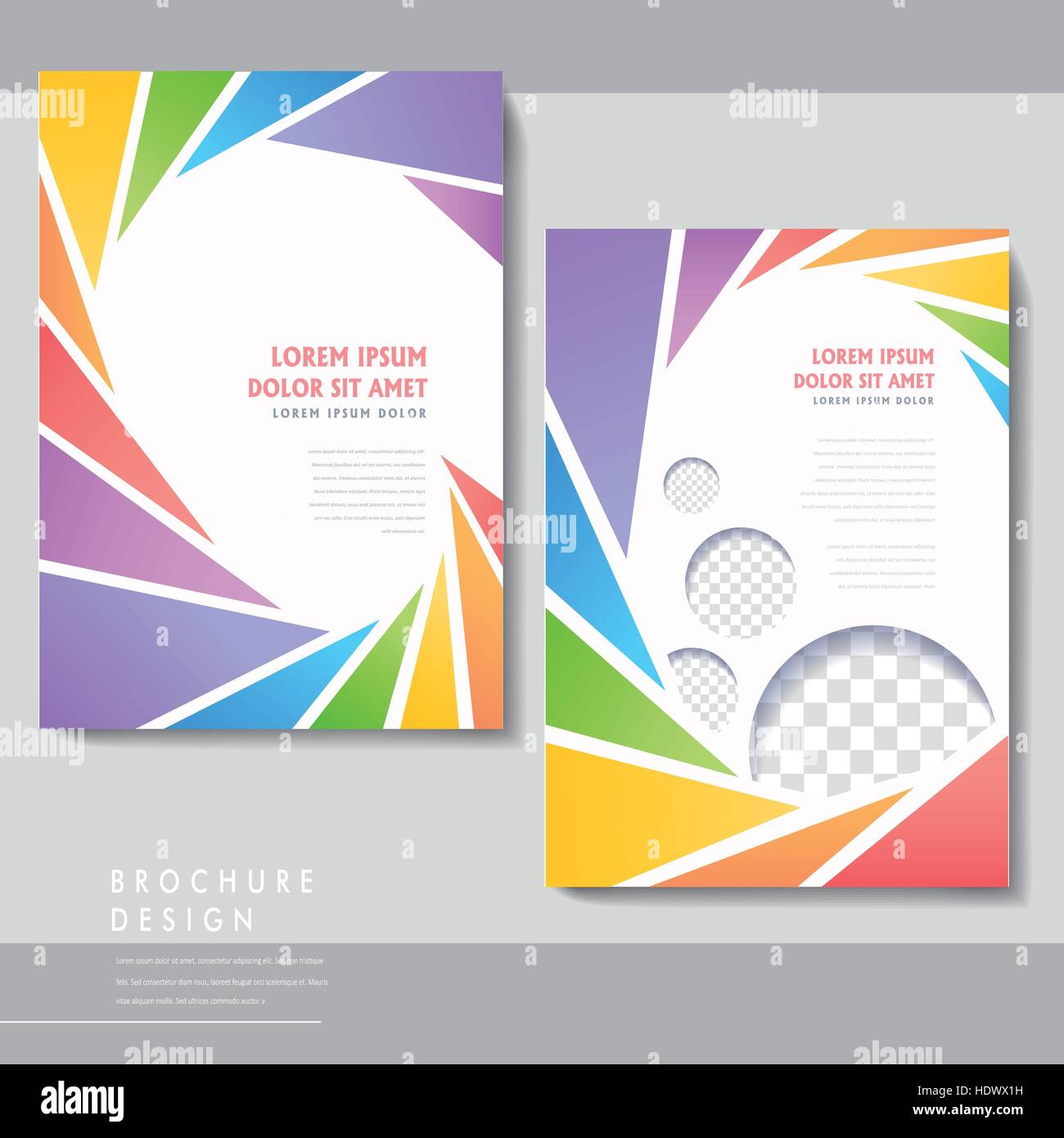 colorful poster template design with spiral triangle elements Stock ...