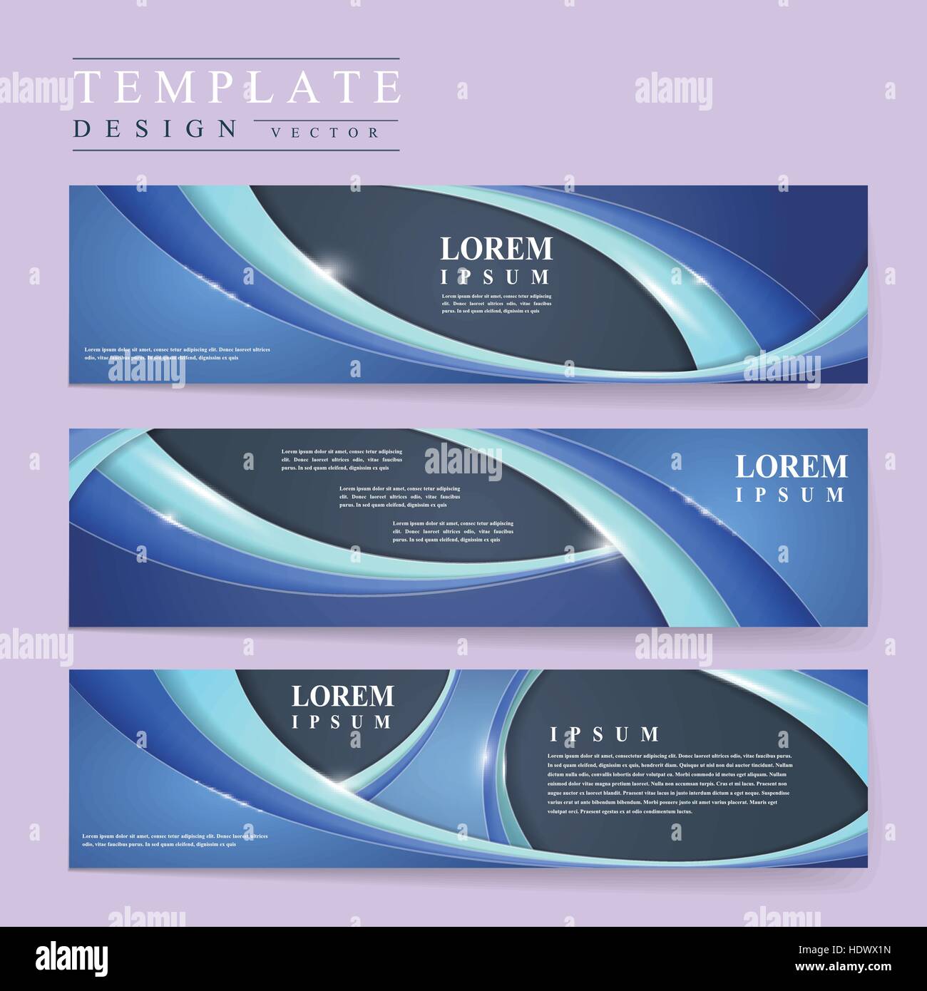 abstract futuristic design for banners set in blue Stock Vector Image ...