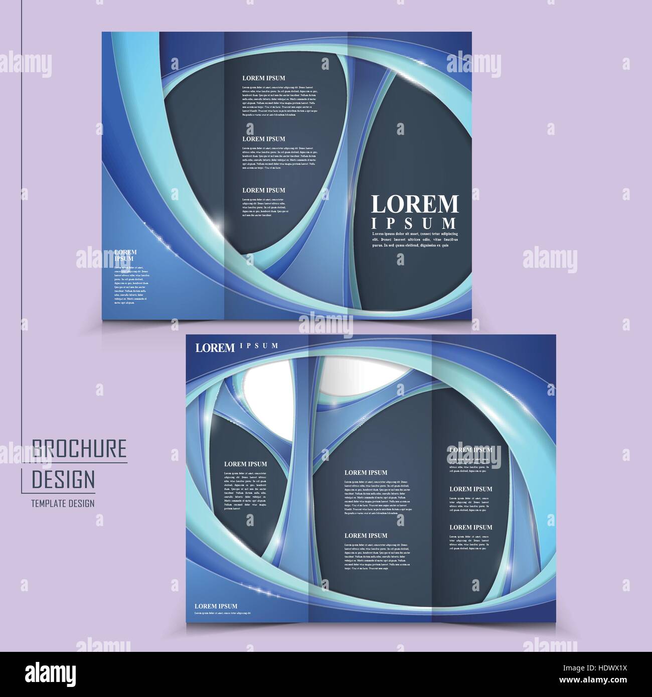 abstract futuristic design for tri-fold brochure in blue Stock Vector ...