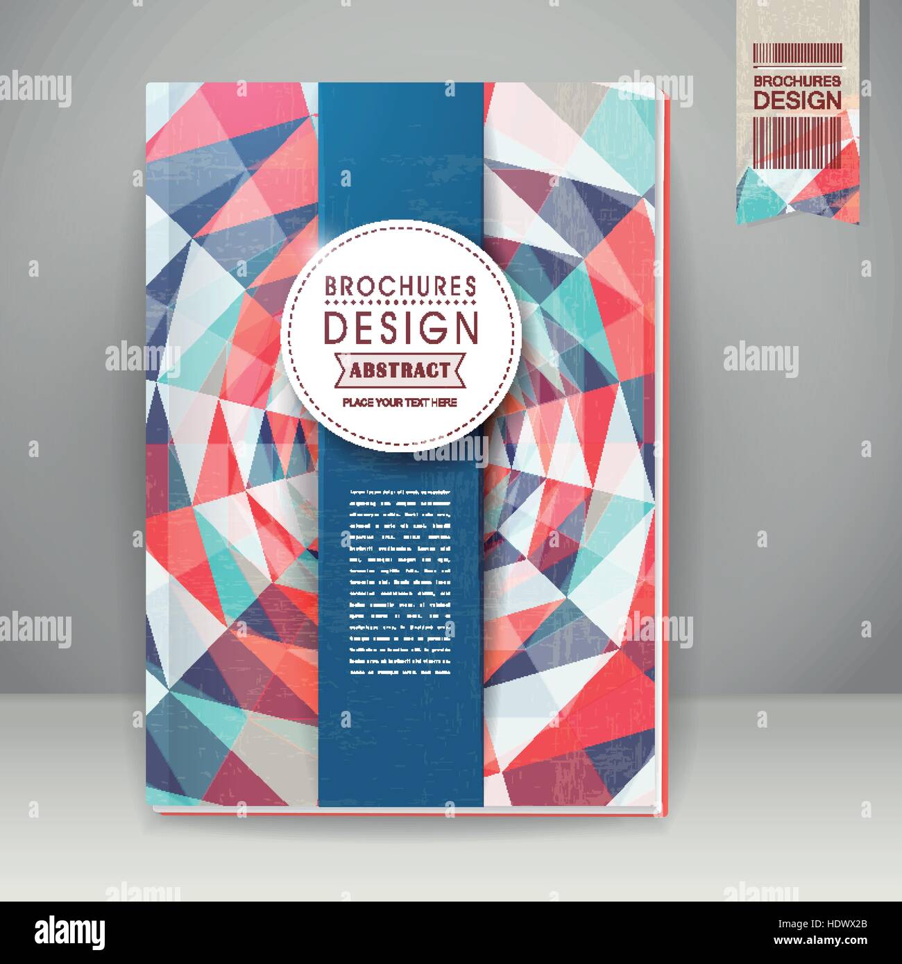 abstract colorful geometric background design for book cover Stock ...