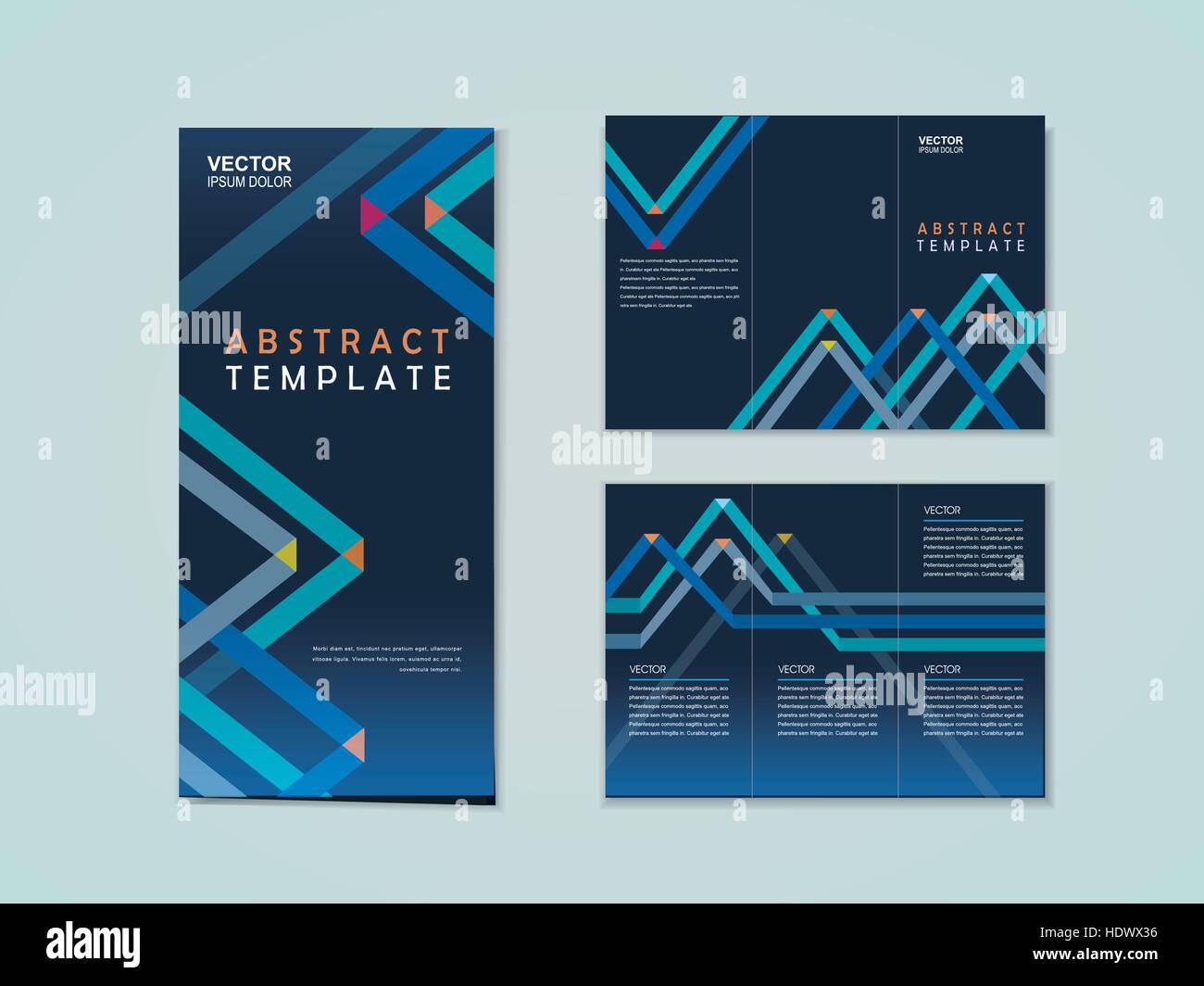 abstract paper folded pattern background for tri-fold template Stock ...