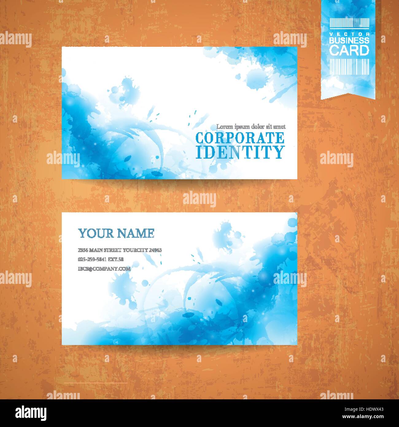 watercolor style background design for business card template Stock ...