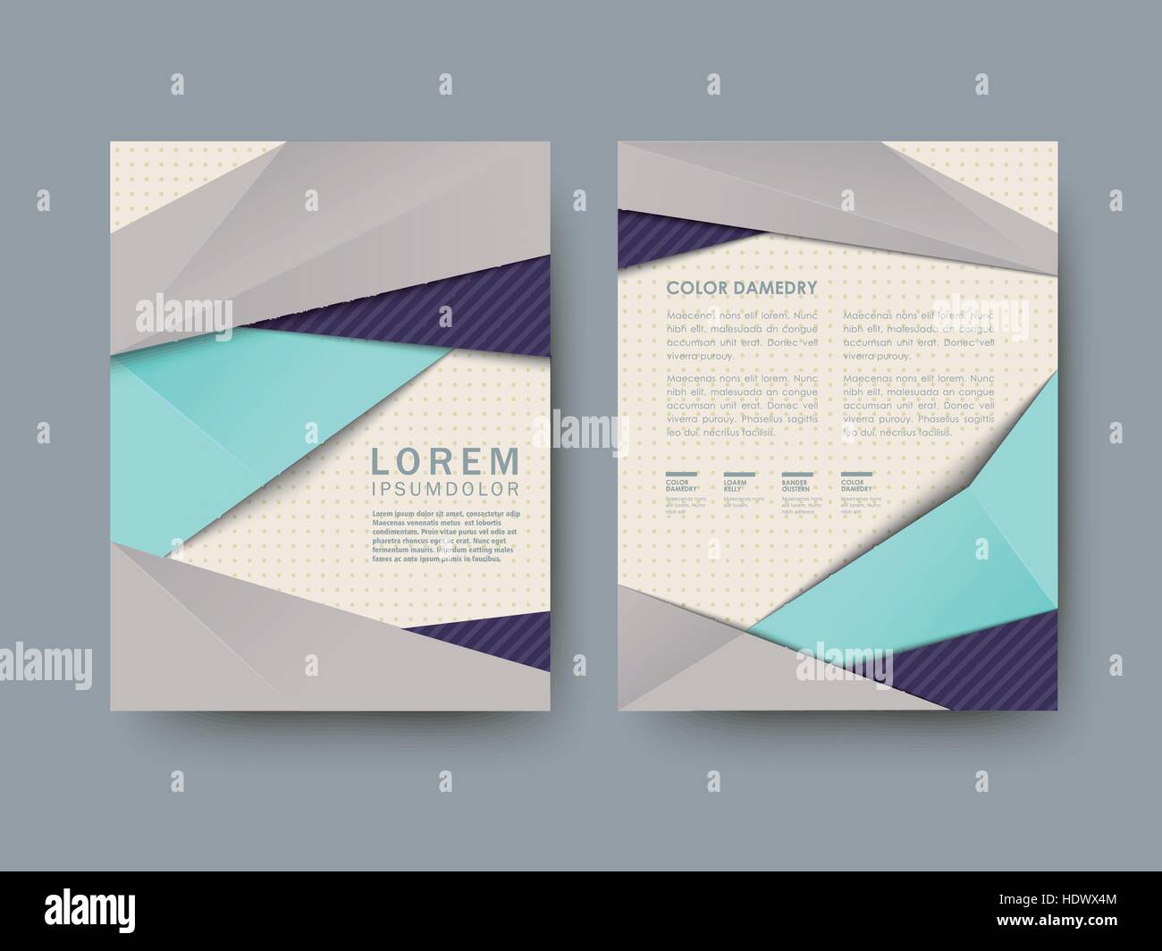 modern abstract poster template set in blue and grey Stock Vector Image ...