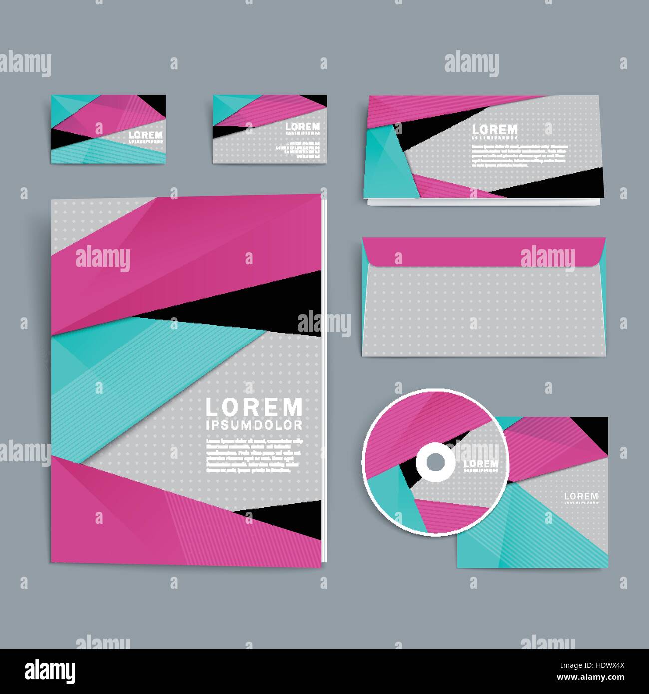 modern abstract corporate identity set in pink and blue Stock Vector ...