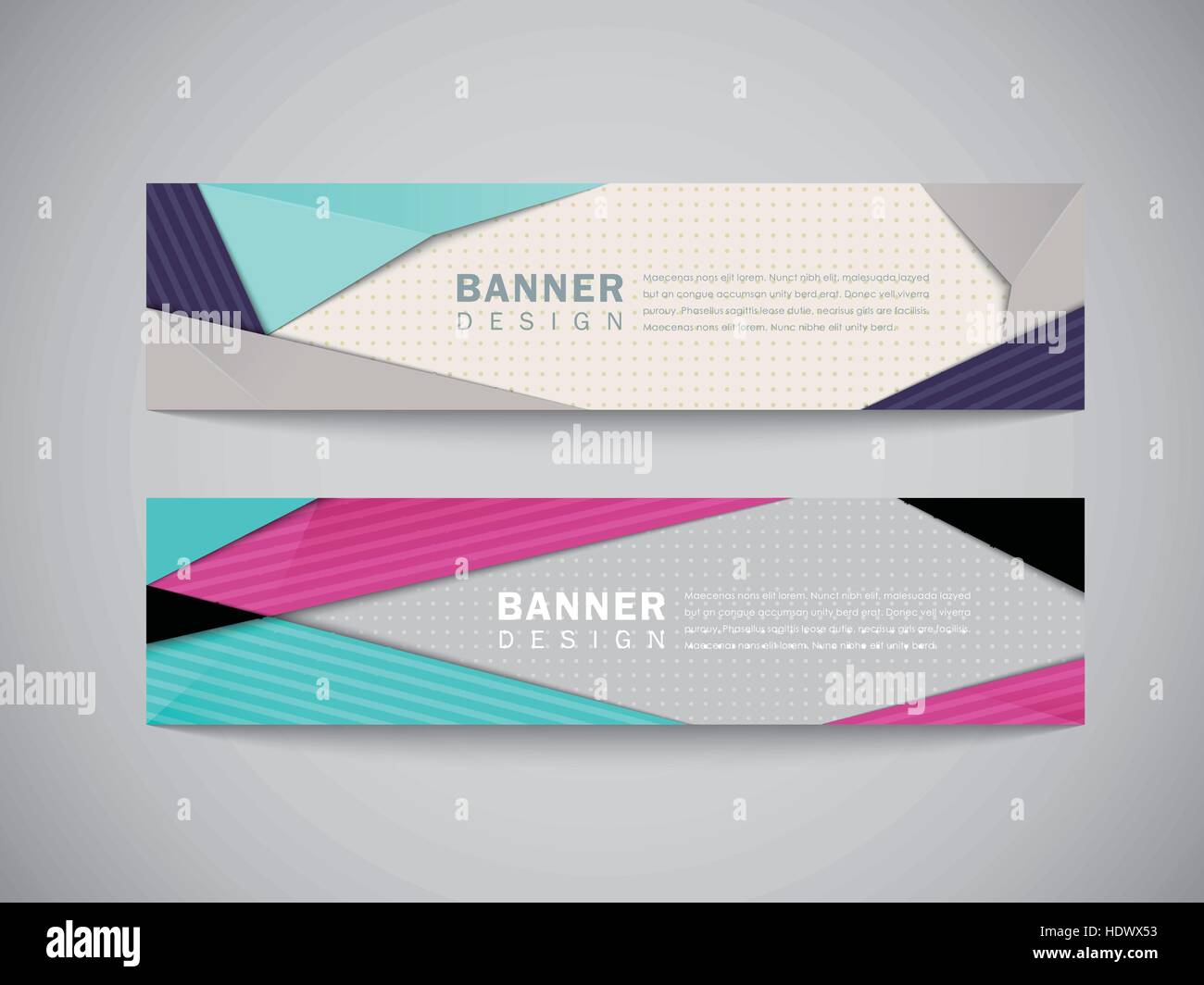 modern abstract banner template set in blue and pink Stock Vector Image ...