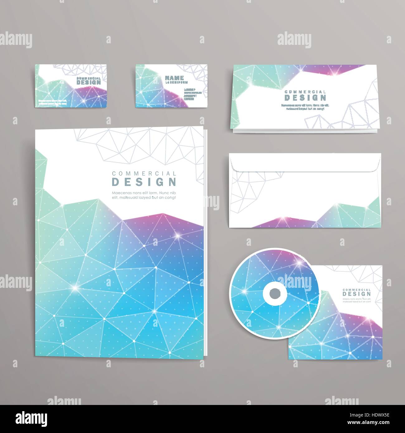 abstract triangle pattern background corporate identity set Stock ...